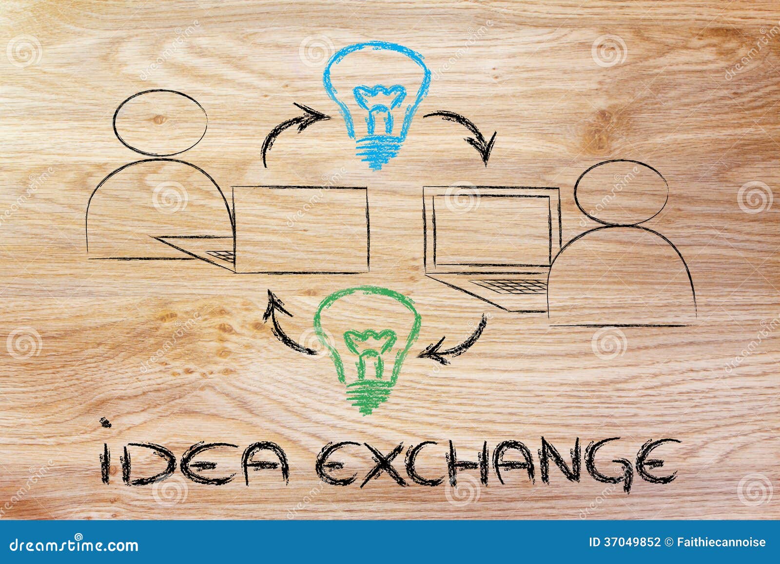 Diffusion and Exchange of Ideas through the Internet Stock Illustration ...