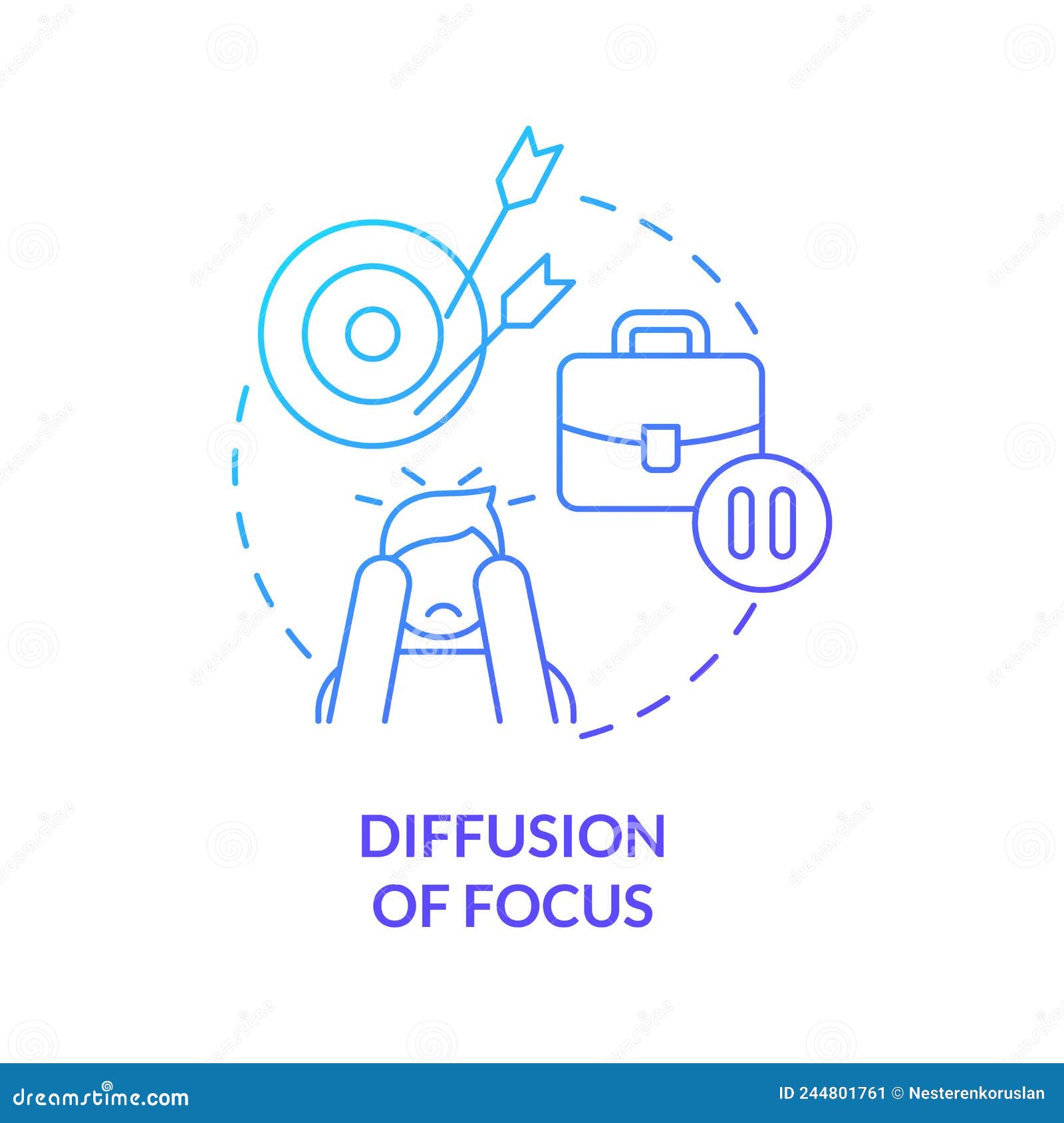 Diffusion of Focus Blue Gradient Concept Icon Stock Vector ...