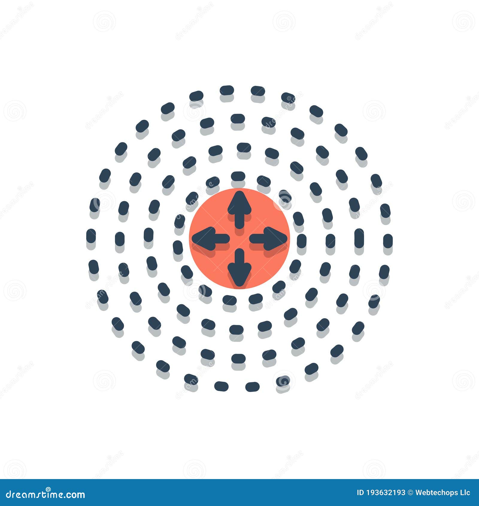 Color Illustration Icon for Diffusion, Dispersal and Prevalence Stock ...