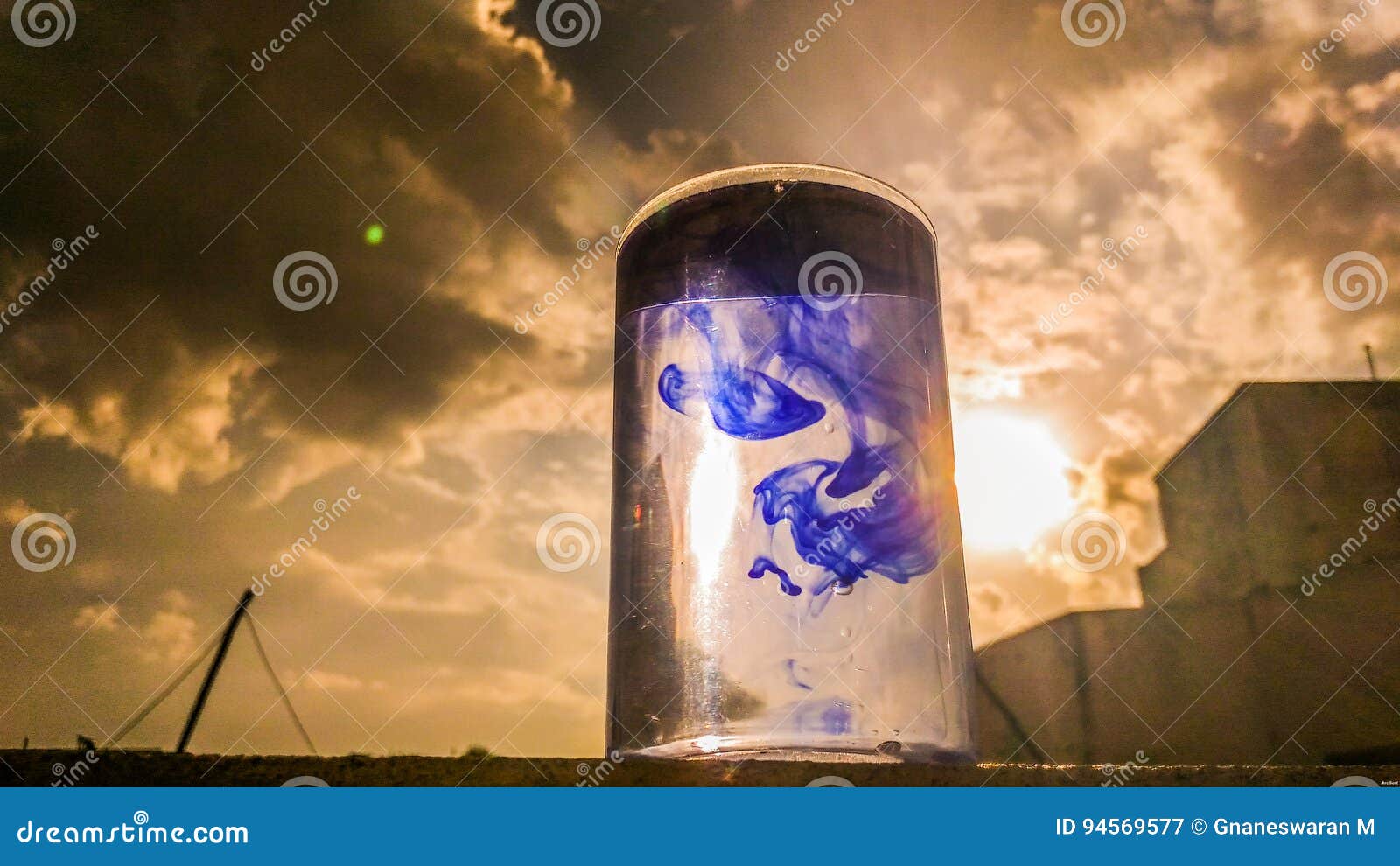 A Diffusion Phenomenon of Blue Ink.. Stock Image - Image of water ...