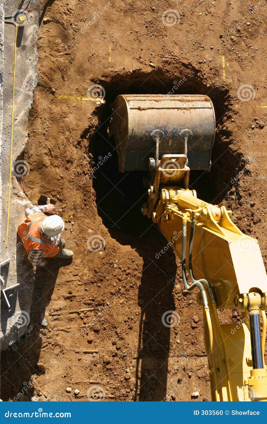 The Dig Begins stock photo. Image of safety, construction - 303560