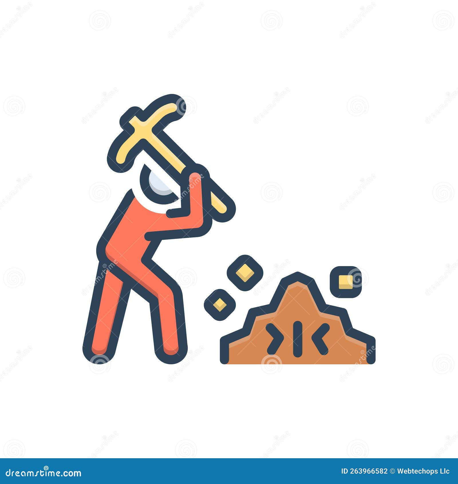 Color Illustration Icon for Dig, Ditching and Pit Stock Illustration ...