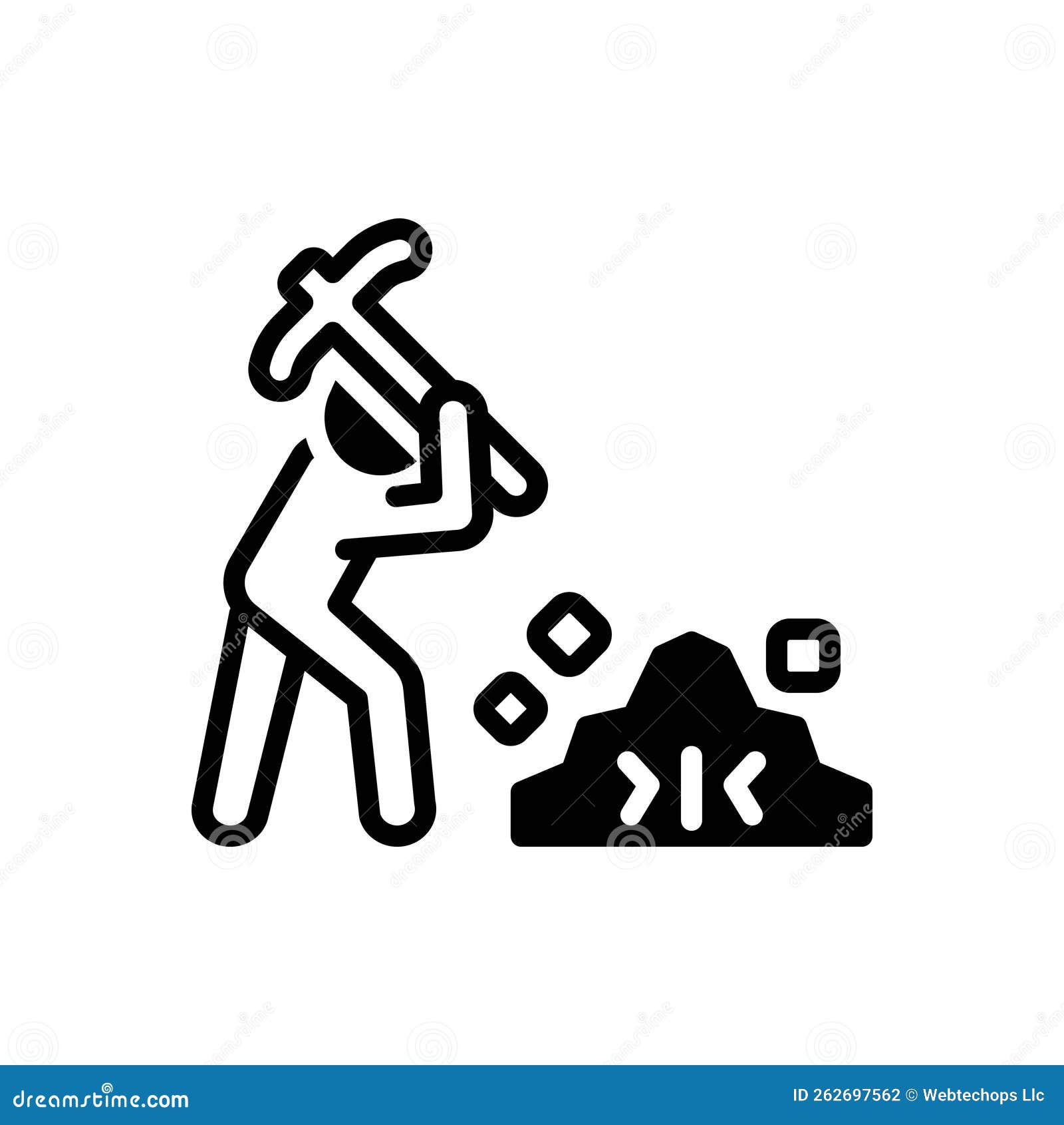 Black Solid Icon for Dig, Ditching and Pit Stock Vector - Illustration ...