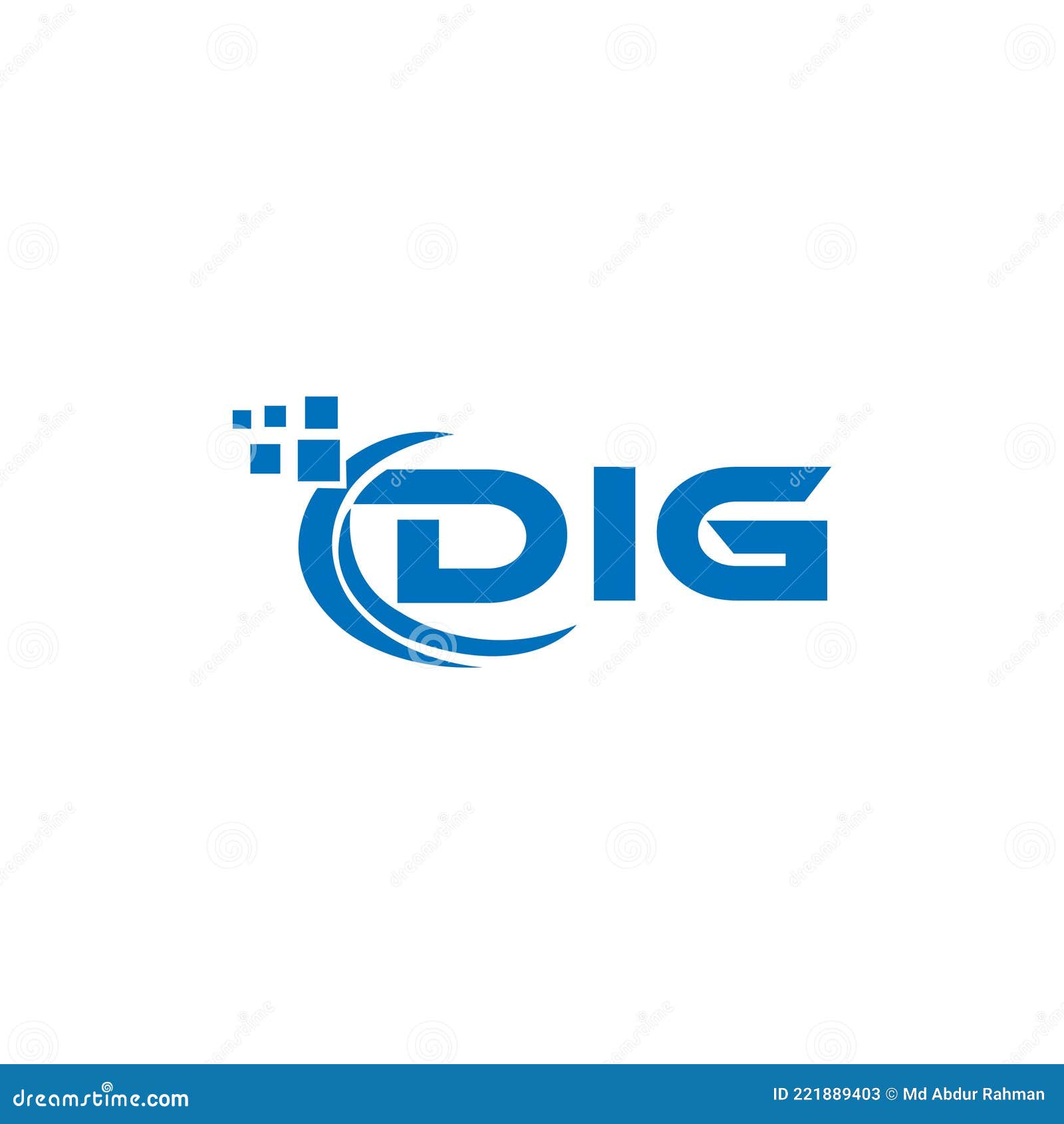 DIG Letter Logo Design on White Background. DIG Creative Initials ...