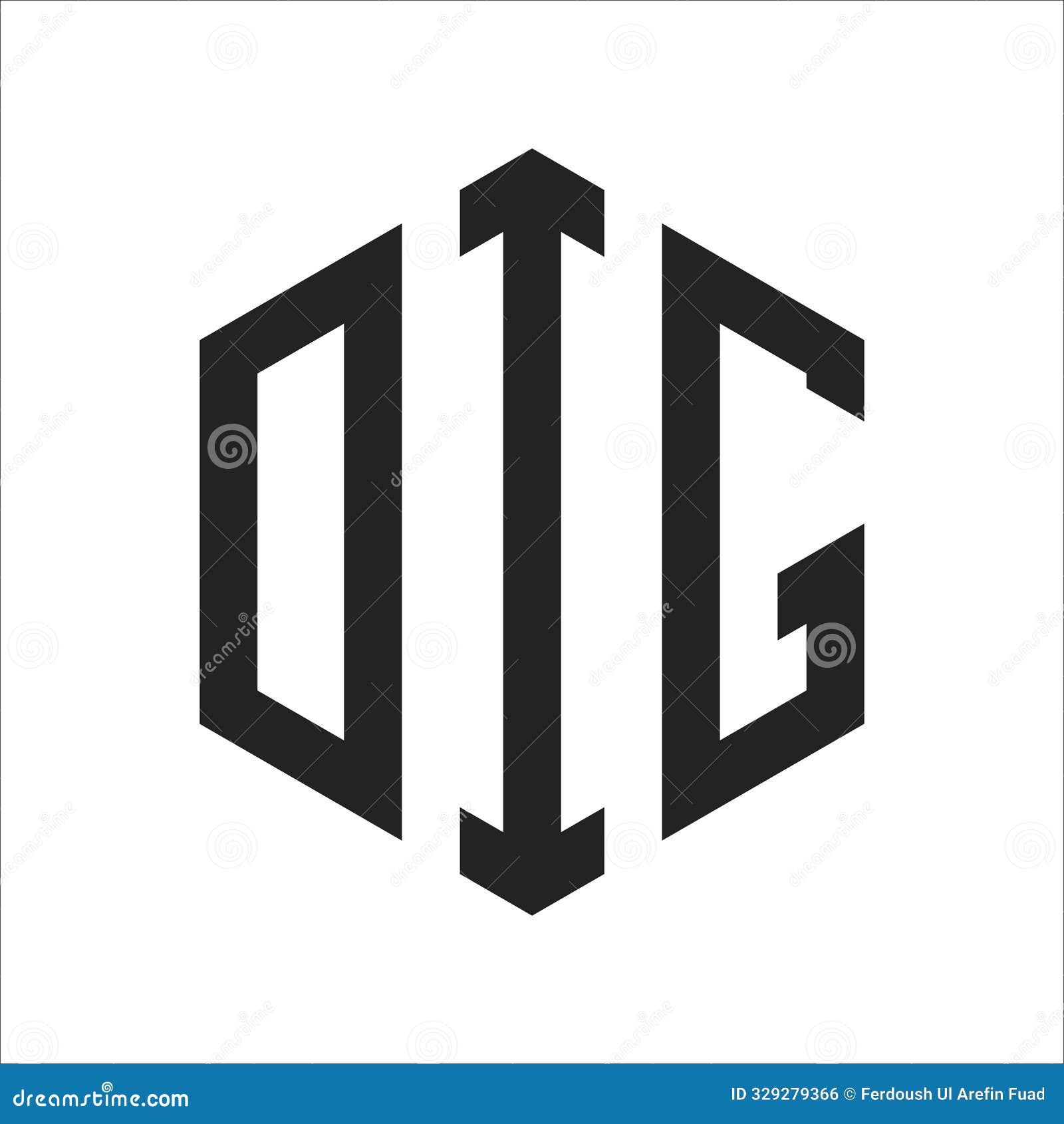 DIG Logo Design. Initial Letter DIG Monogram Logo Using Hexagon Shape ...
