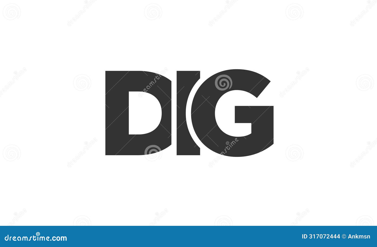 DIG Logo Design Template with Strong and Modern Bold Text. Initial ...