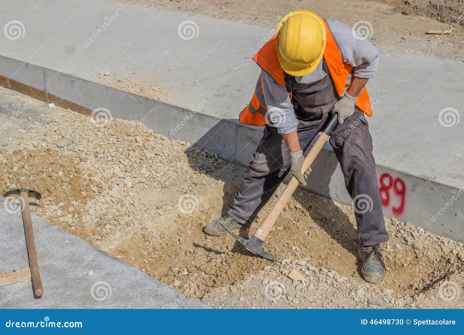 Dig with a pickaxe 2 stock photo. Image of industry, engineer - 46498730