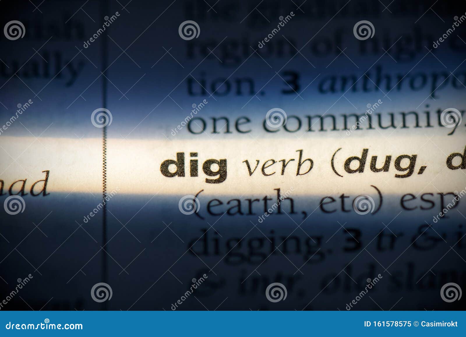 Dig stock image. Image of detail, language, page, minimal - 161578575