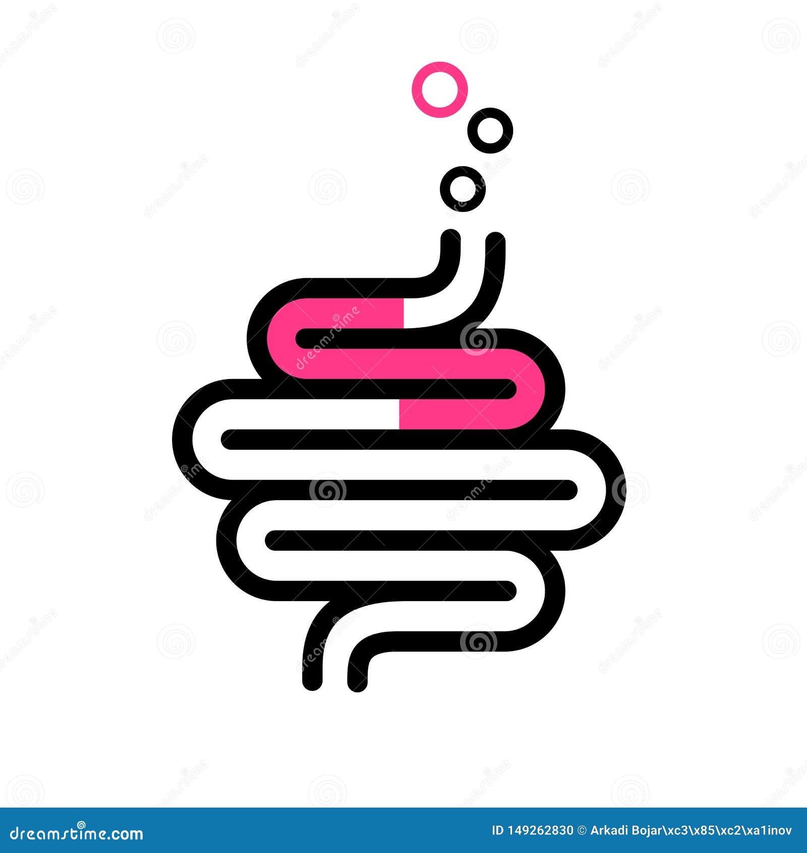 Digestive Bowel Vector Icon Stock Vector - Illustration of flora ...