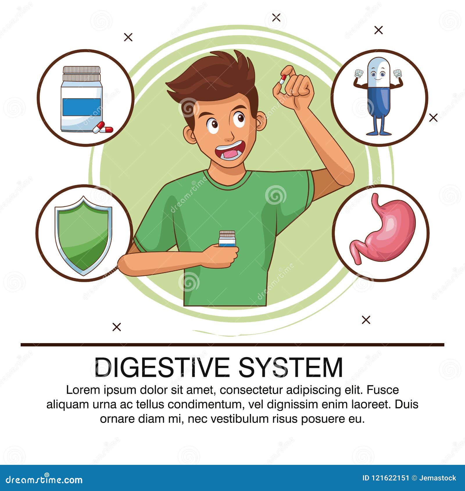 Digestive System Infographic Stock Vector - Illustration of medical ...