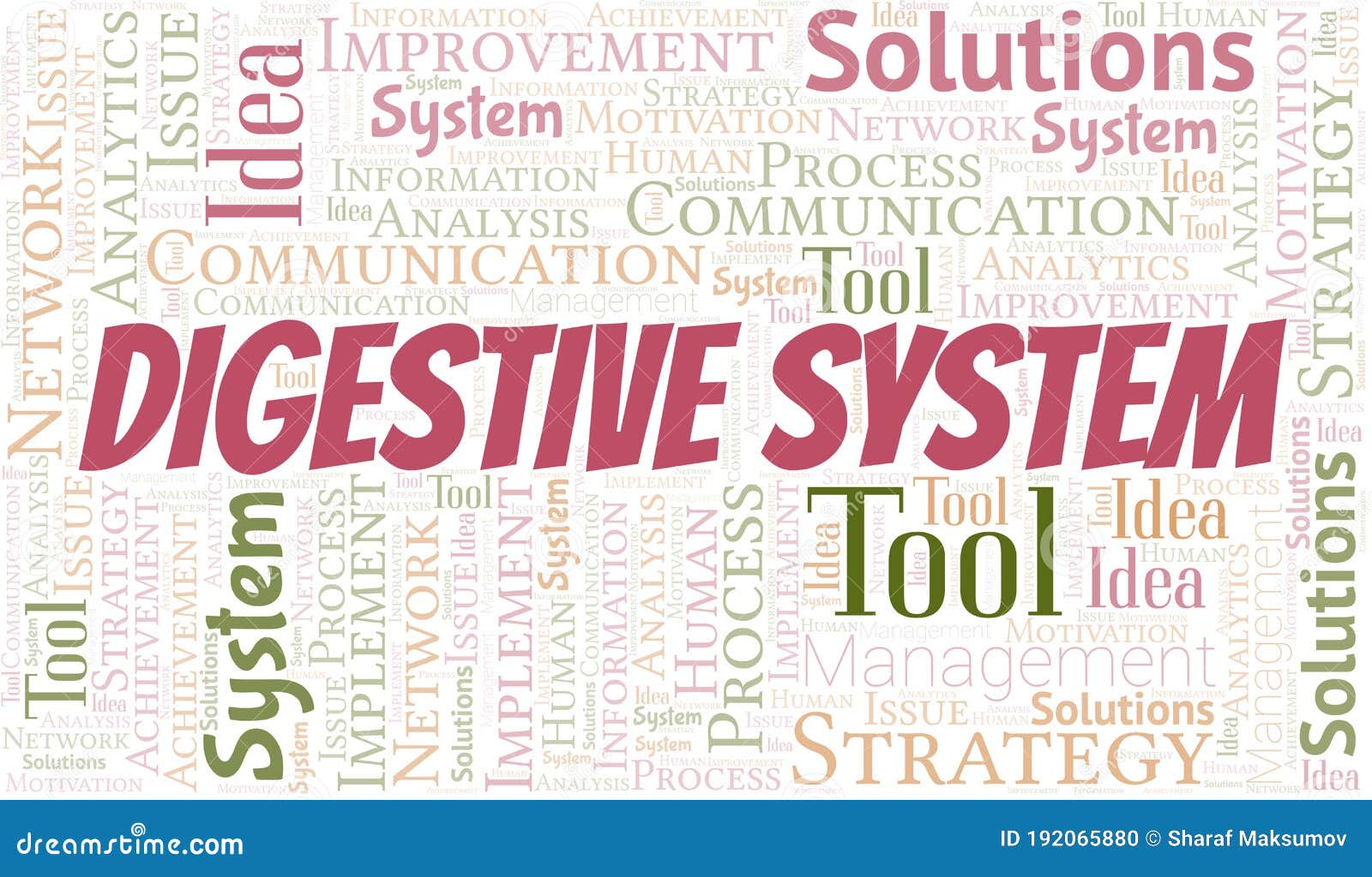 Digestive System Typography Vector Word Cloud. Stock Vector ...