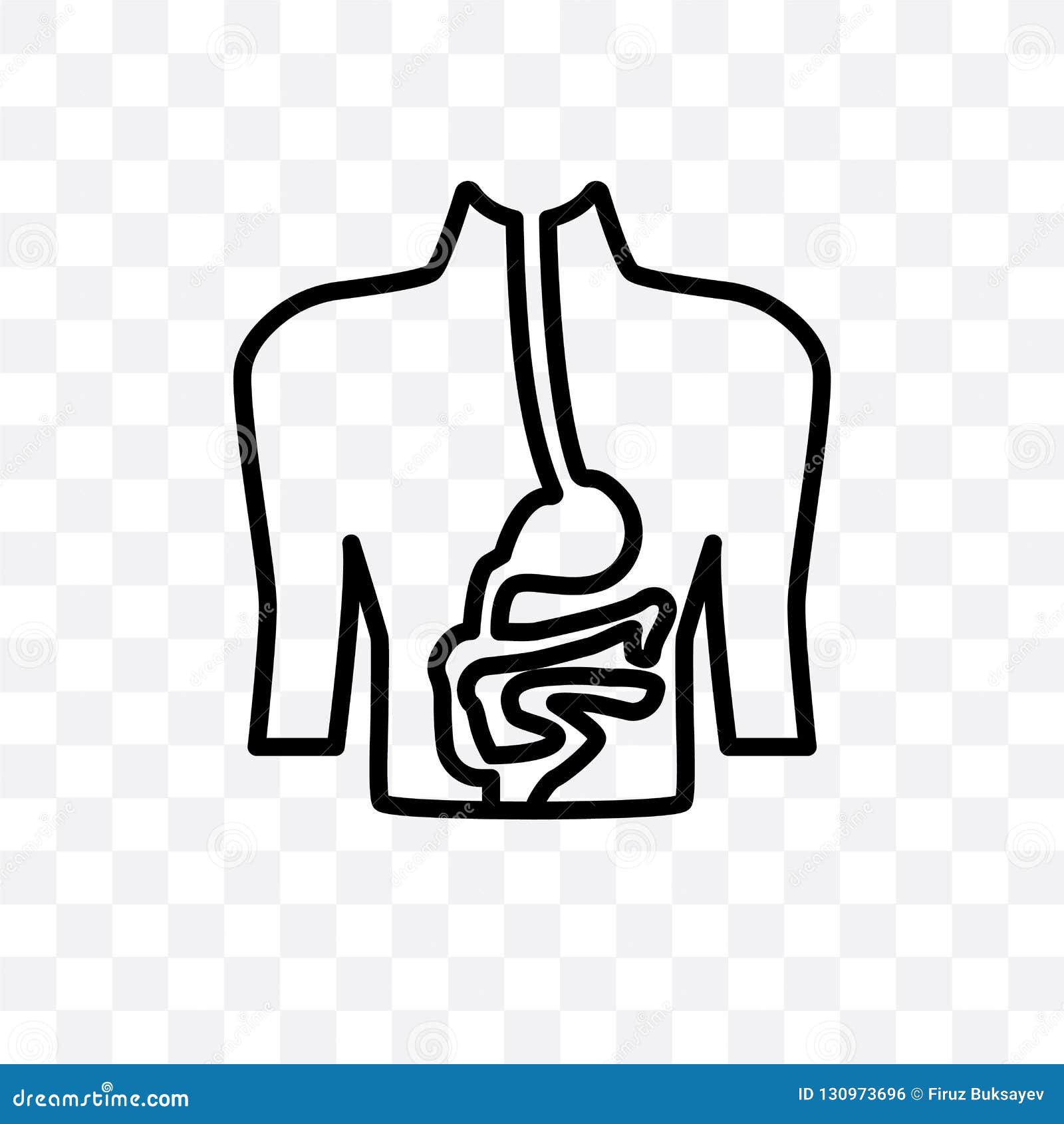 Linear Digestive System Icon From Human Body Parts Outline Collection ...