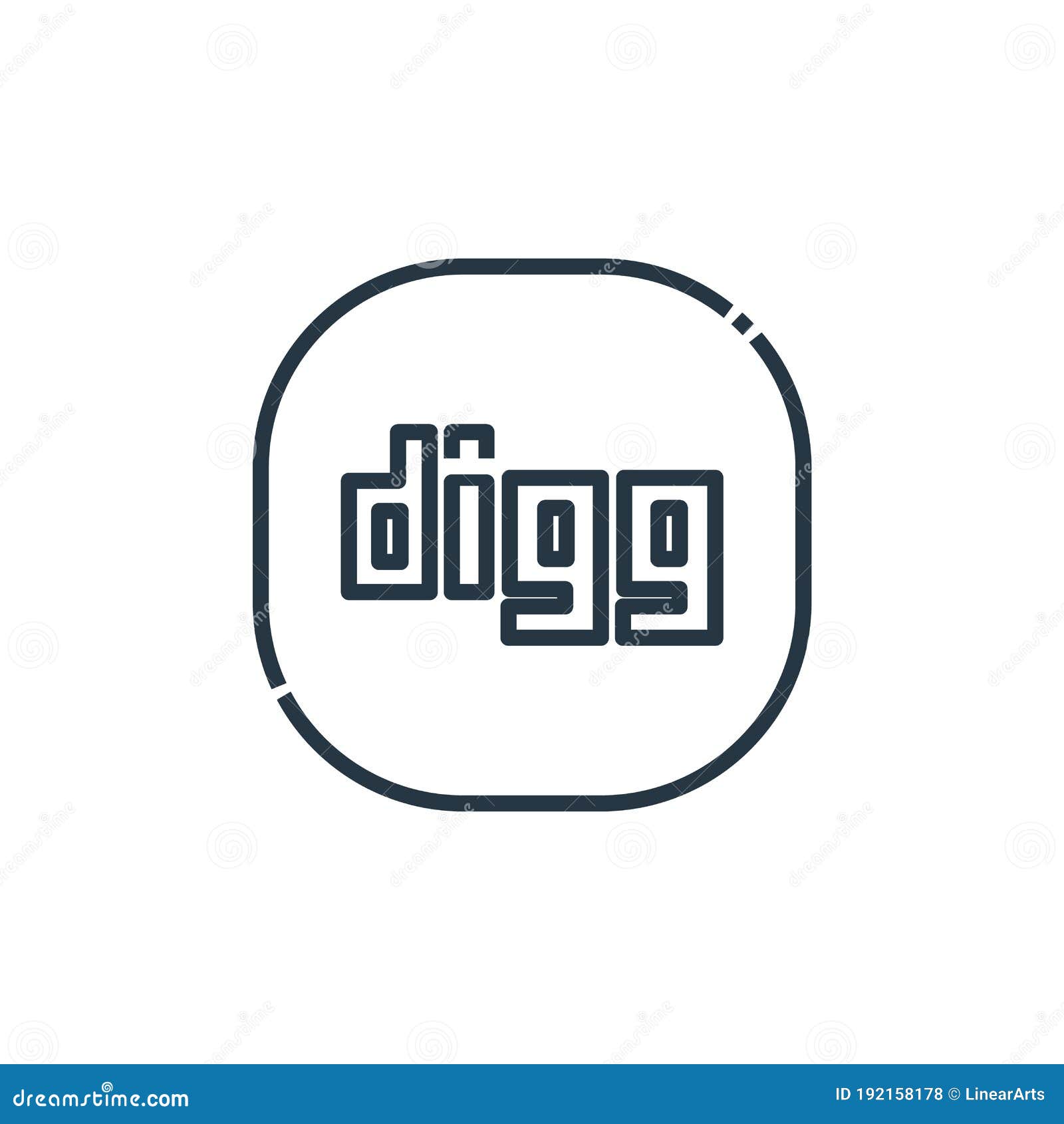 Digg Icon Vector from Social Media Logos Concept. Thin Line ...