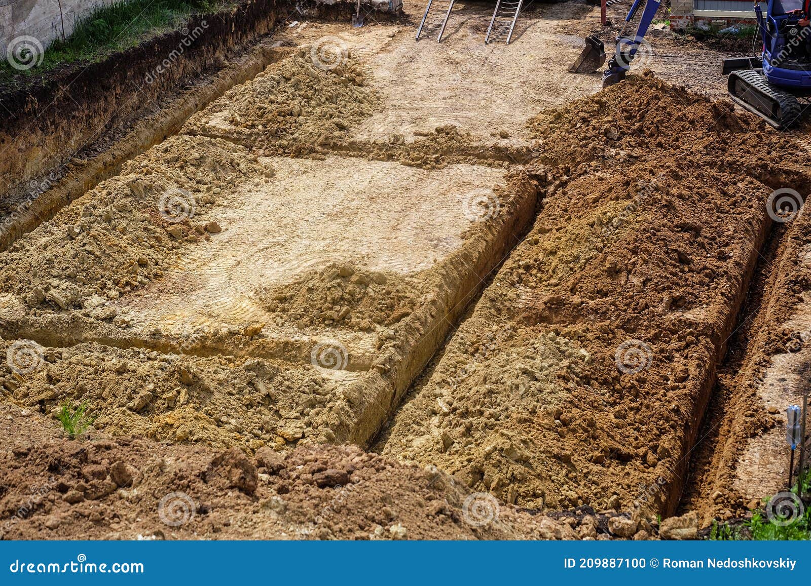 Digged a Trench for the Foundation on Construction Site Stock Photo ...