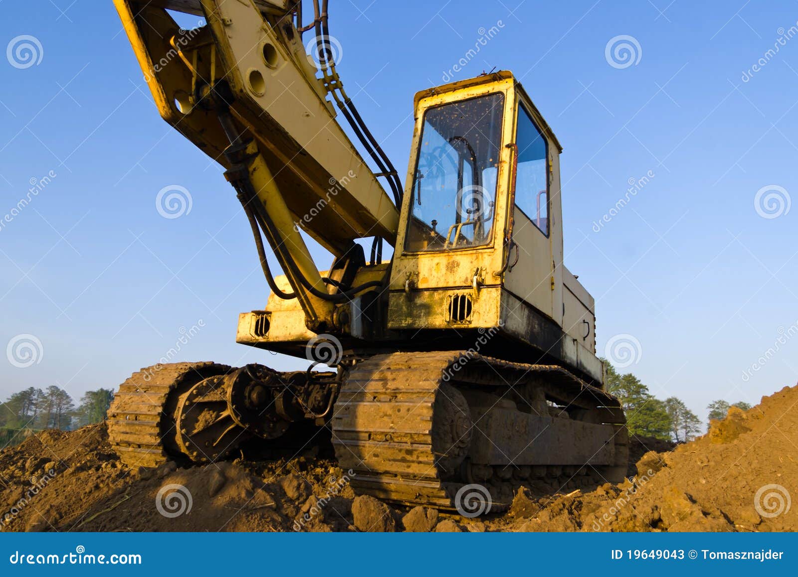 Digger stock image. Image of mover, blue, builder, earth - 19649043