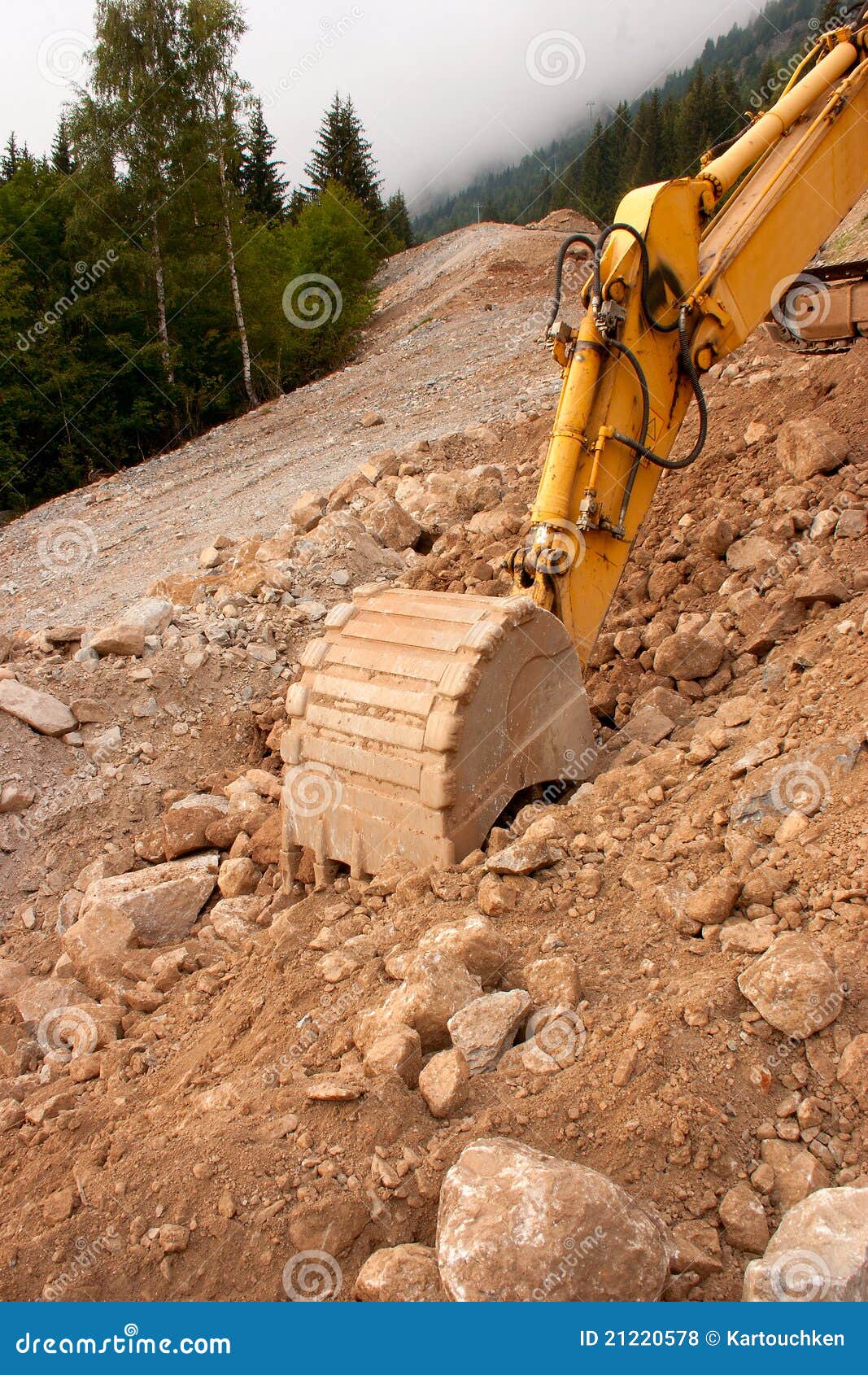 Digger in action stock photo. Image of engineering, dozer - 21220578