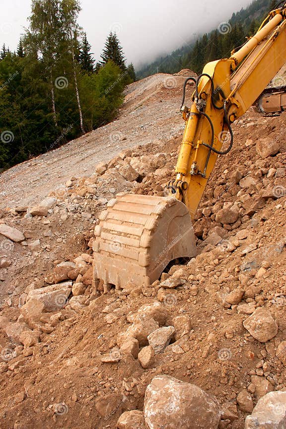 Digger in action stock photo. Image of engineering, dozer - 21220578