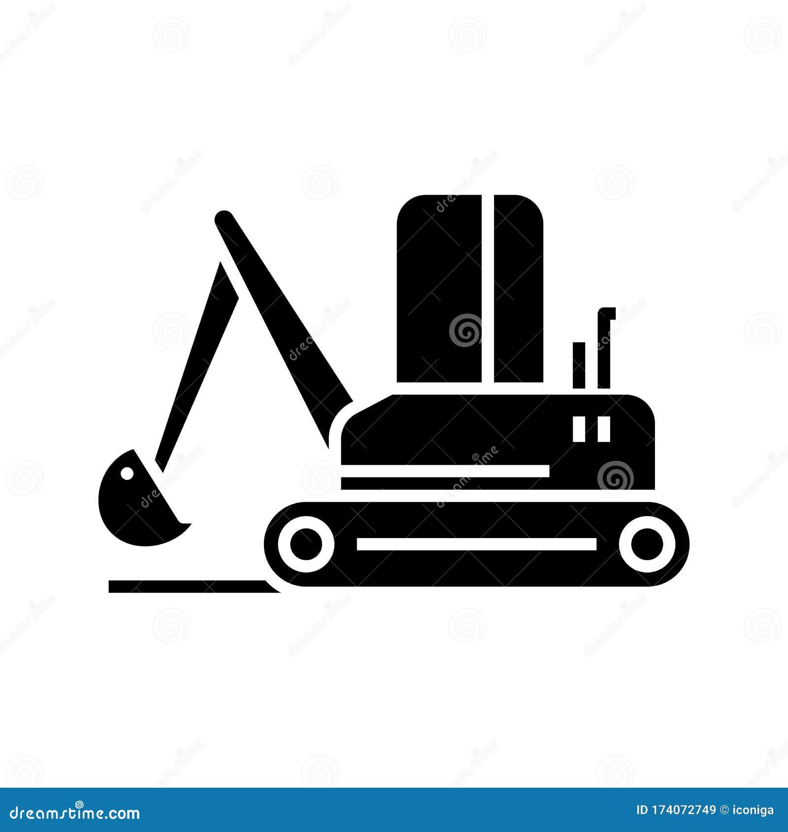 Digger Black Icon, Concept Illustration, Vector Flat Symbol, Glyph Sign ...