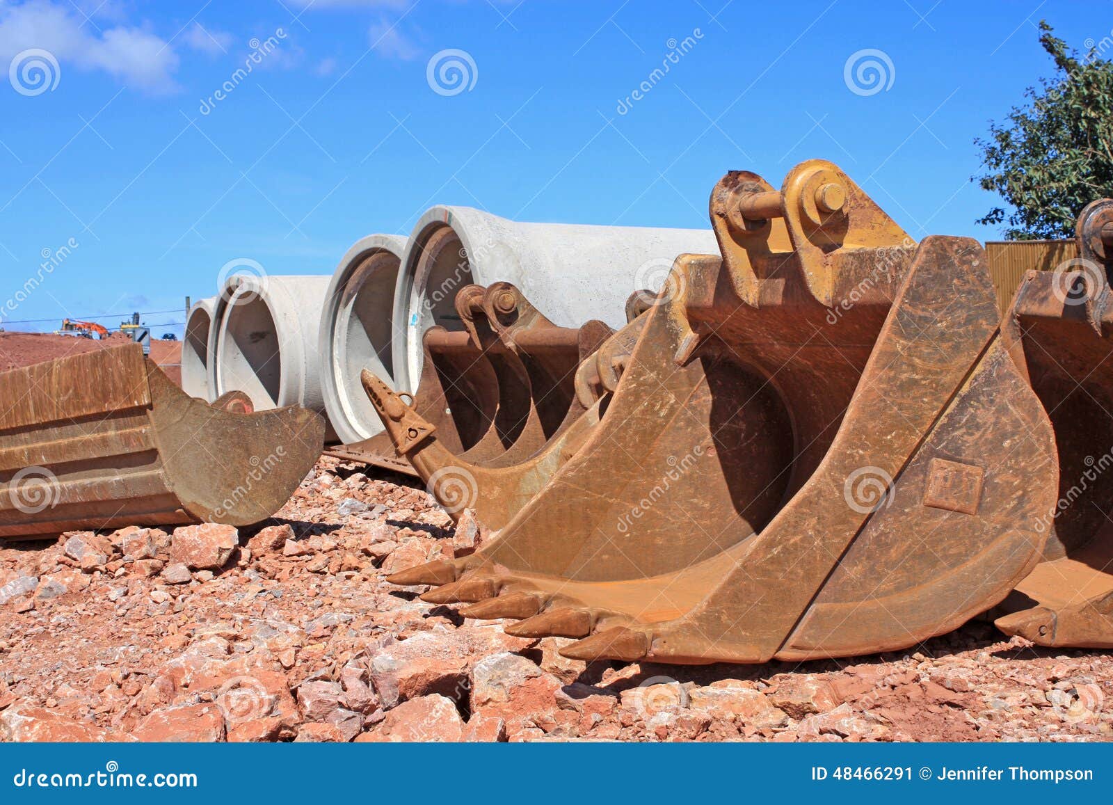 Digger buckets stock image. Image of plant, digger, hydraulic - 48466291