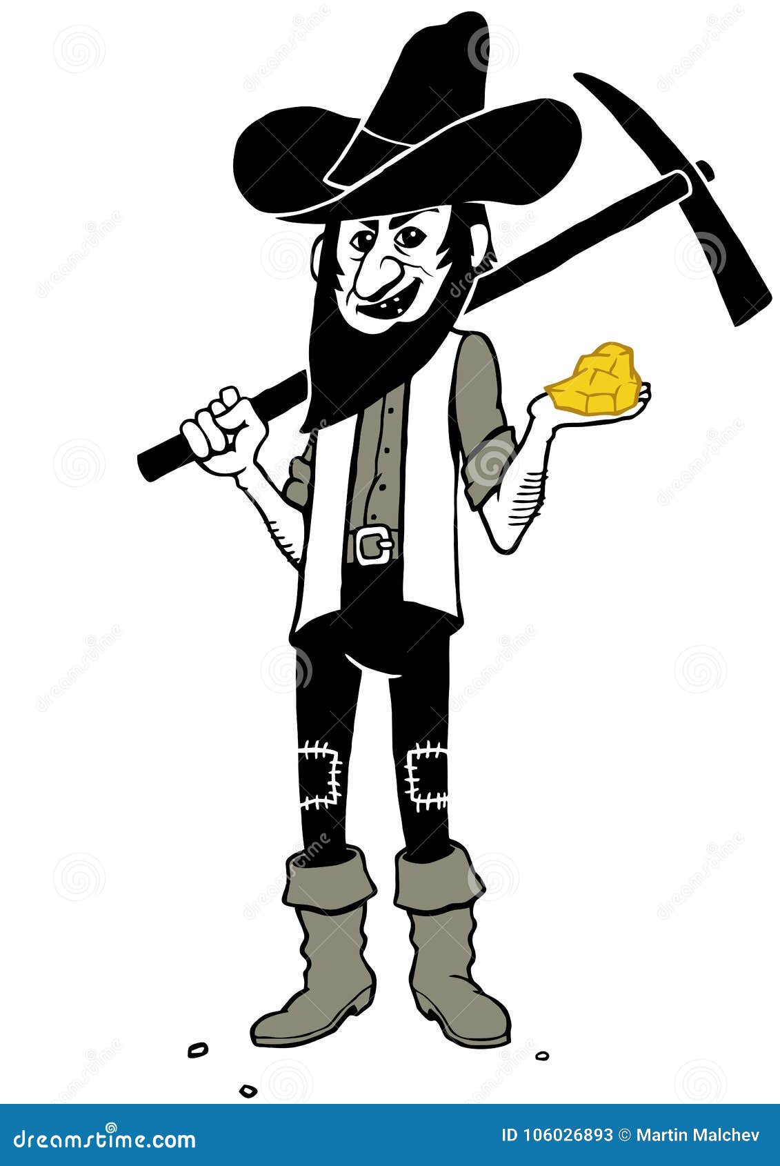 Or Digger Cartoon Illustration Illustration de Vecteur - Illustration ...