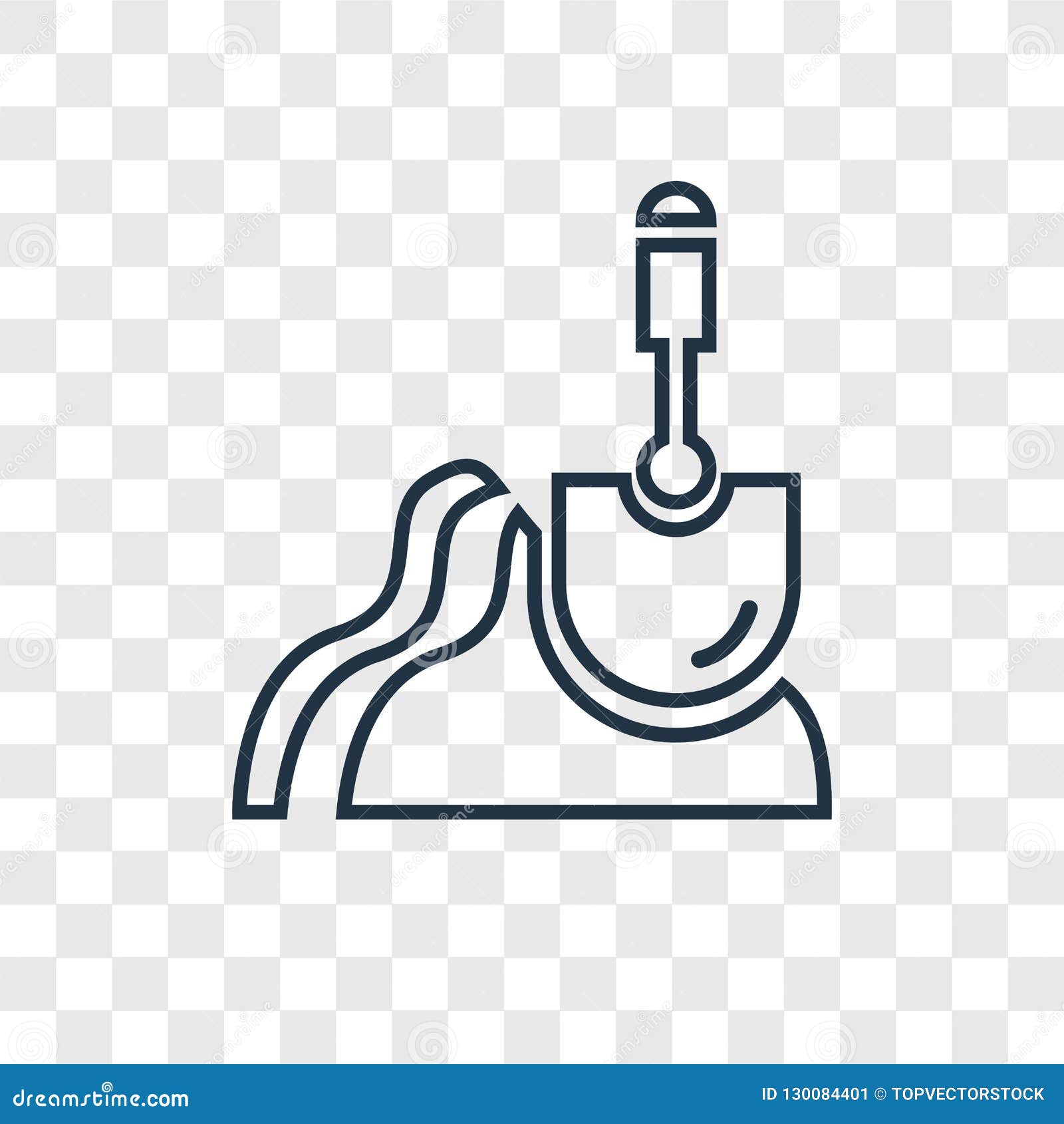 Digger Concept Vector Linear Icon Isolated on Transparent Background ...