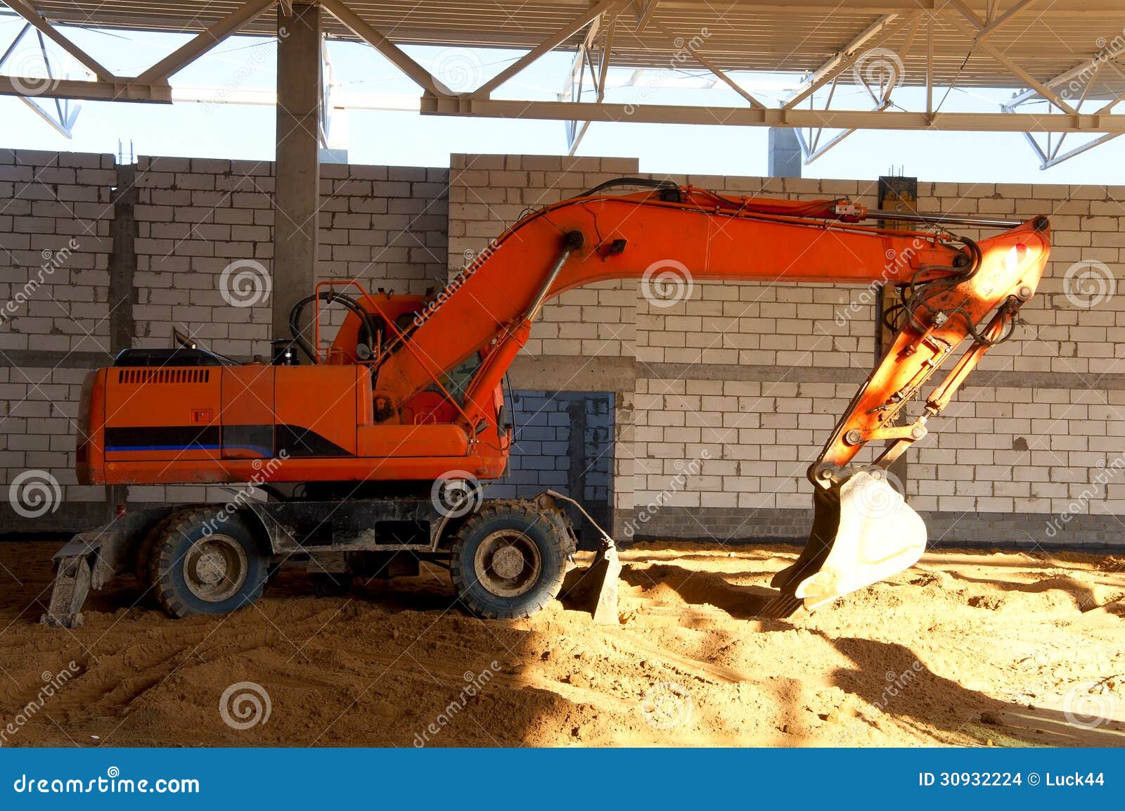Digger at the Construction Site Stock Photo - Image of construction ...