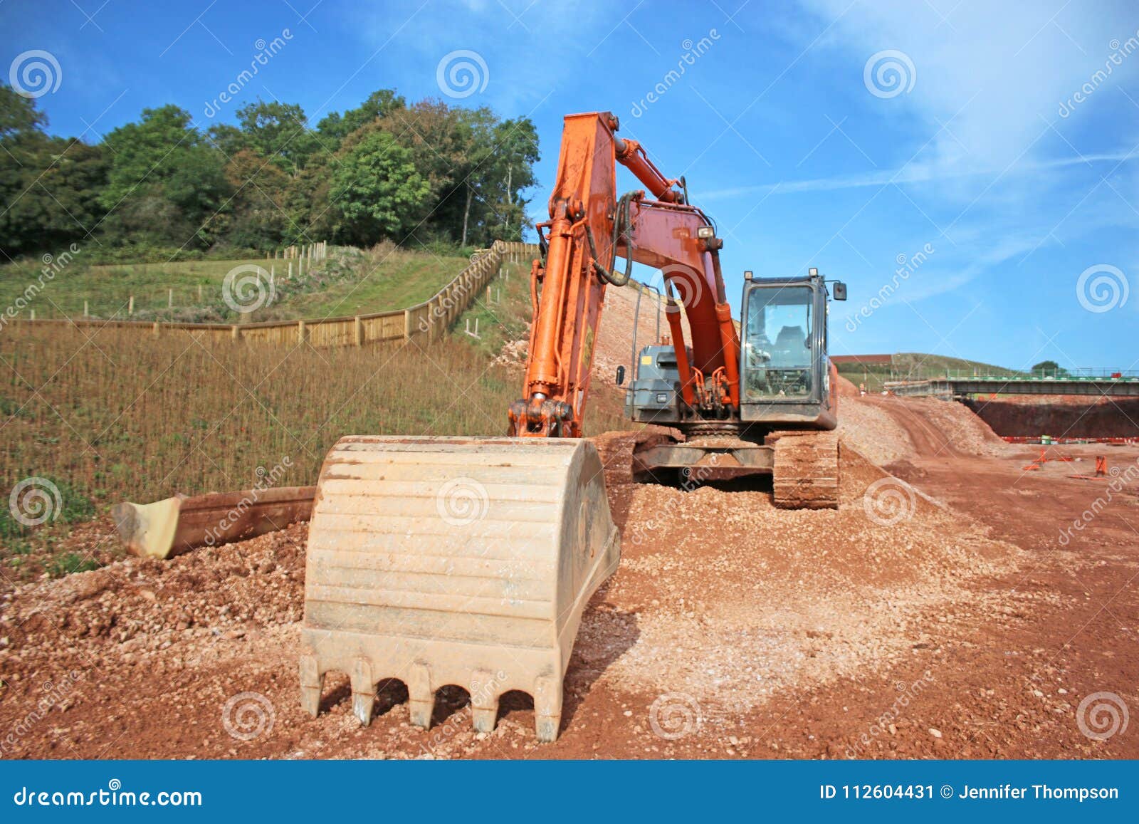 Digger on a Construction Site Stock Image - Image of construction, dump ...