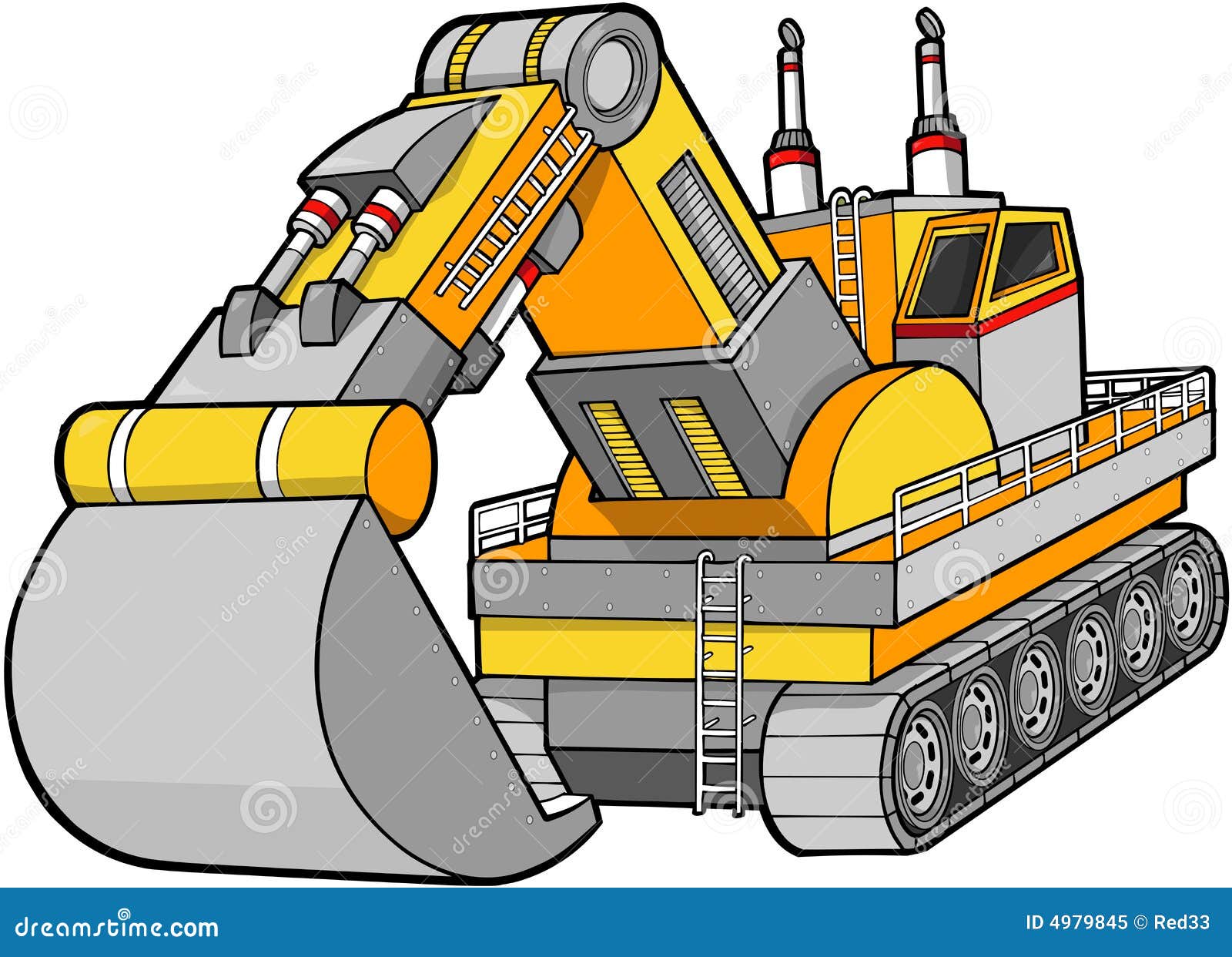 Digger Construction Vector stock vector. Illustration of carry - 4979845