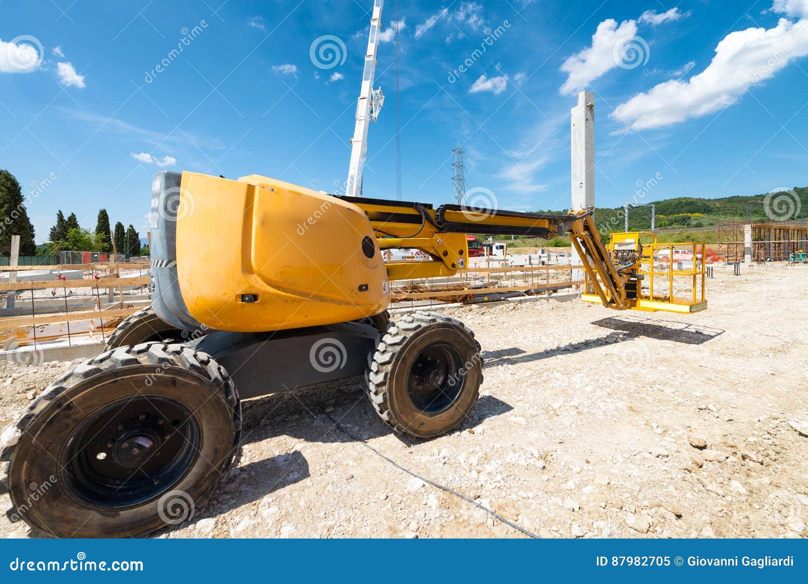 Digger in Contruction Building Site Stock Image - Image of bucket, site ...