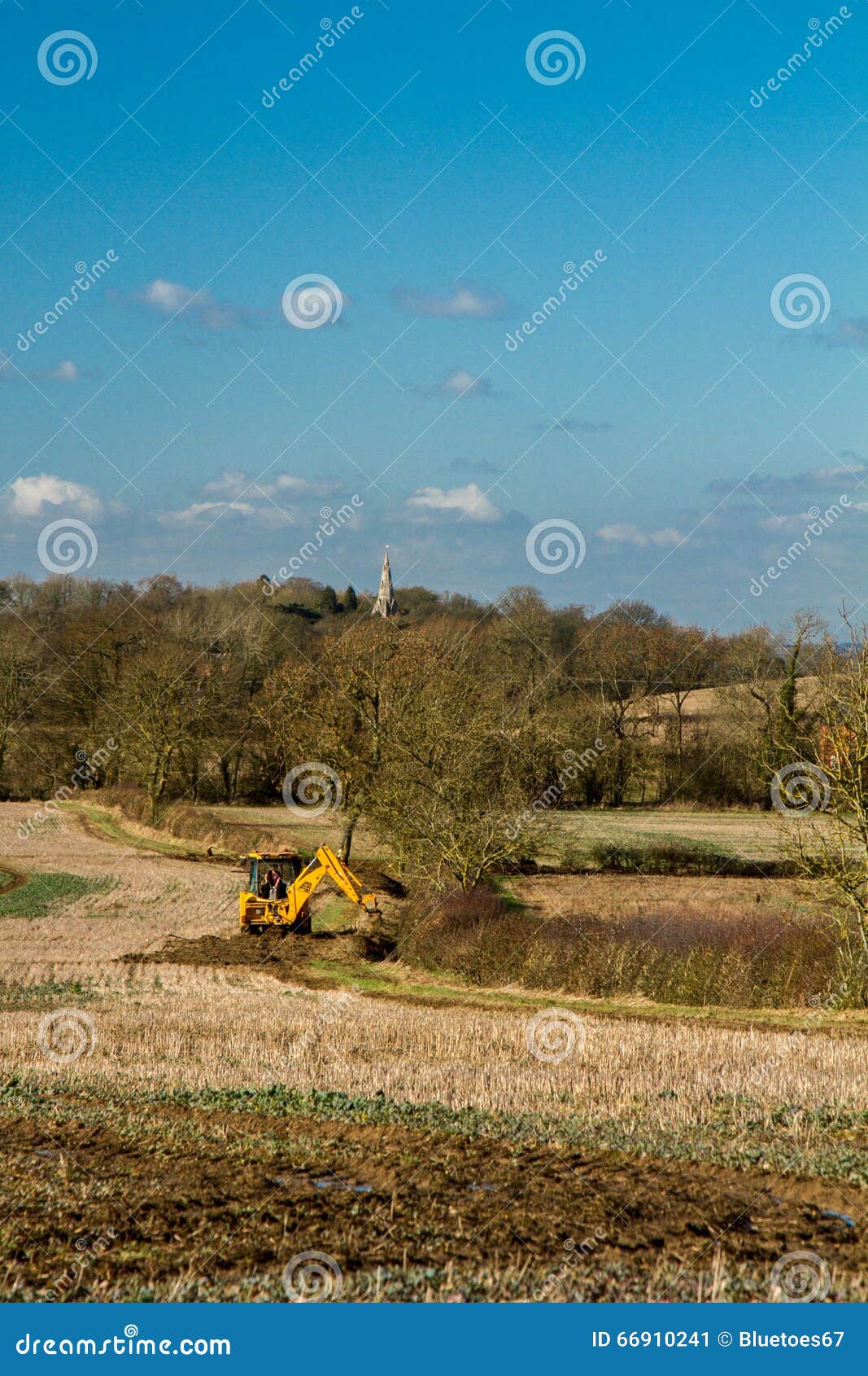Digger in Countryside Clearing Ditch Editorial Photo - Image of dirt ...