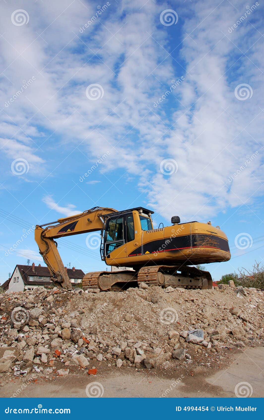 Digger after demolition stock photo. Image of bulldozer - 4994454