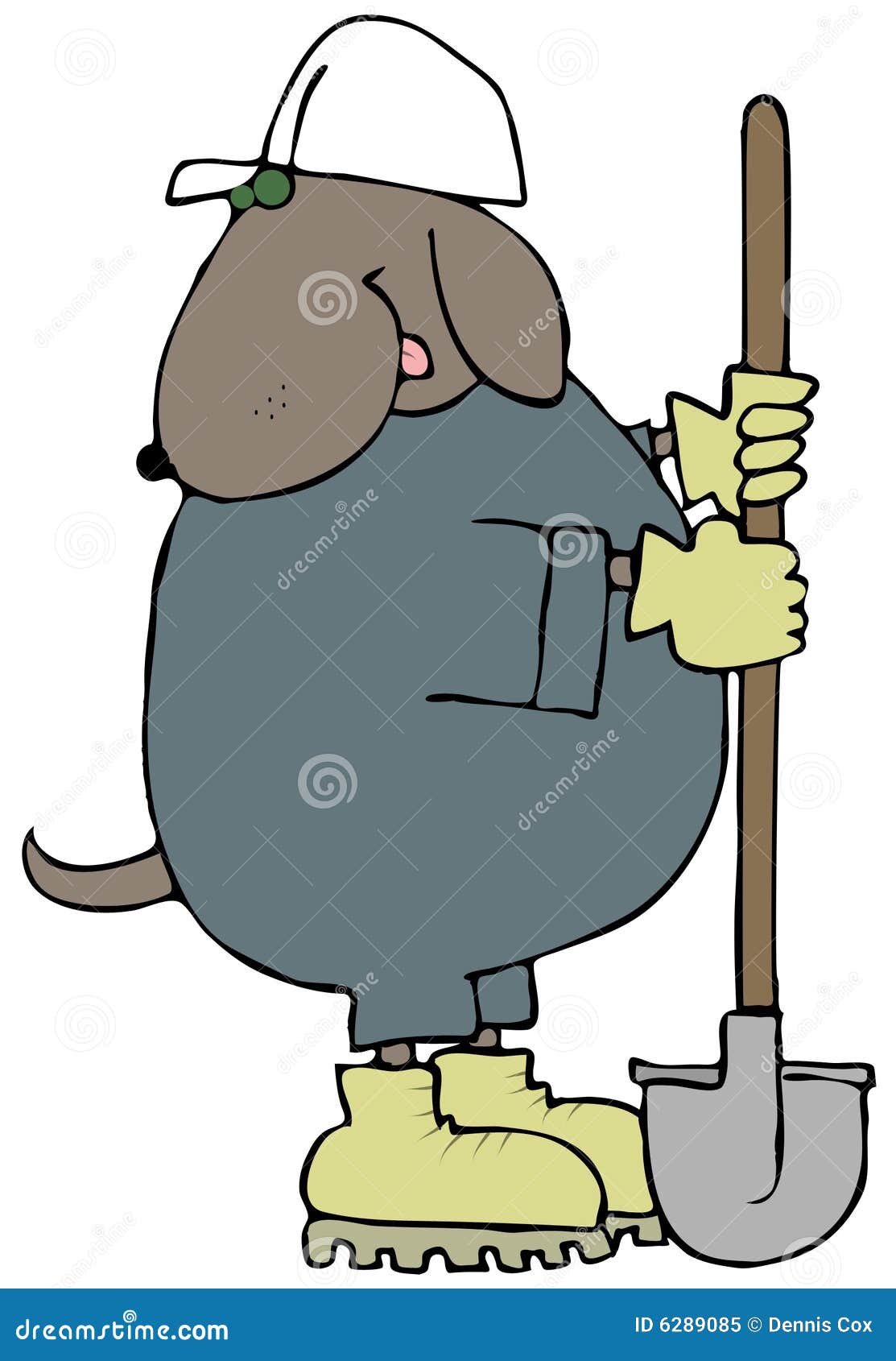 Digger Dog stock illustration. Illustration of coverall - 6289085