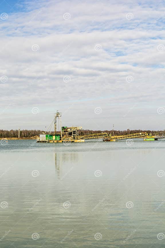 Digger dredging. stock image. Image of work, fraction - 66721211