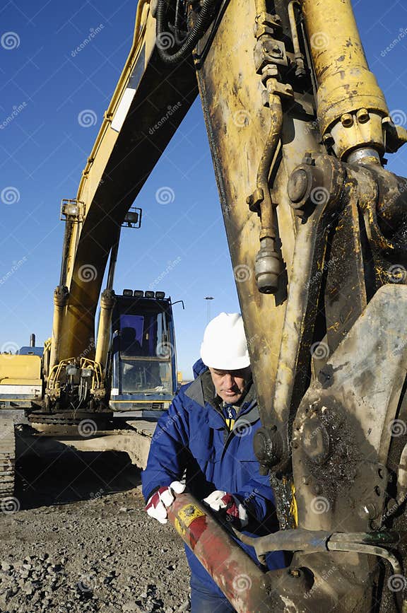 Digger and Driver Close-ups Stock Photo - Image of digging, controller ...