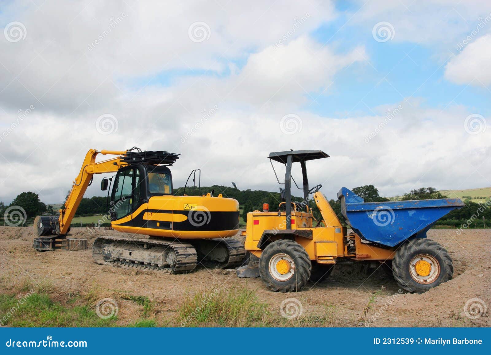 Digger And Dumper Truck Royalty-Free Stock Image | CartoonDealer.com ...