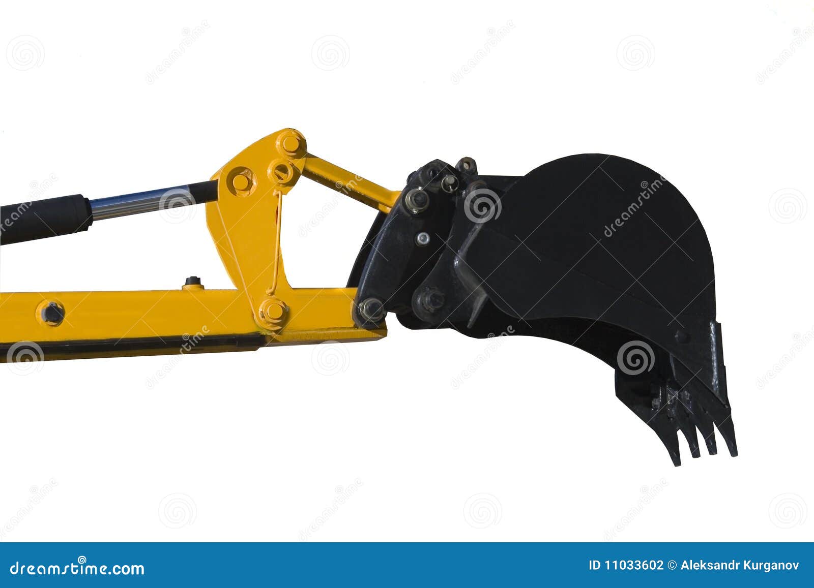 Digger Excavator Isolated Over White Stock Photo - Image of back ...