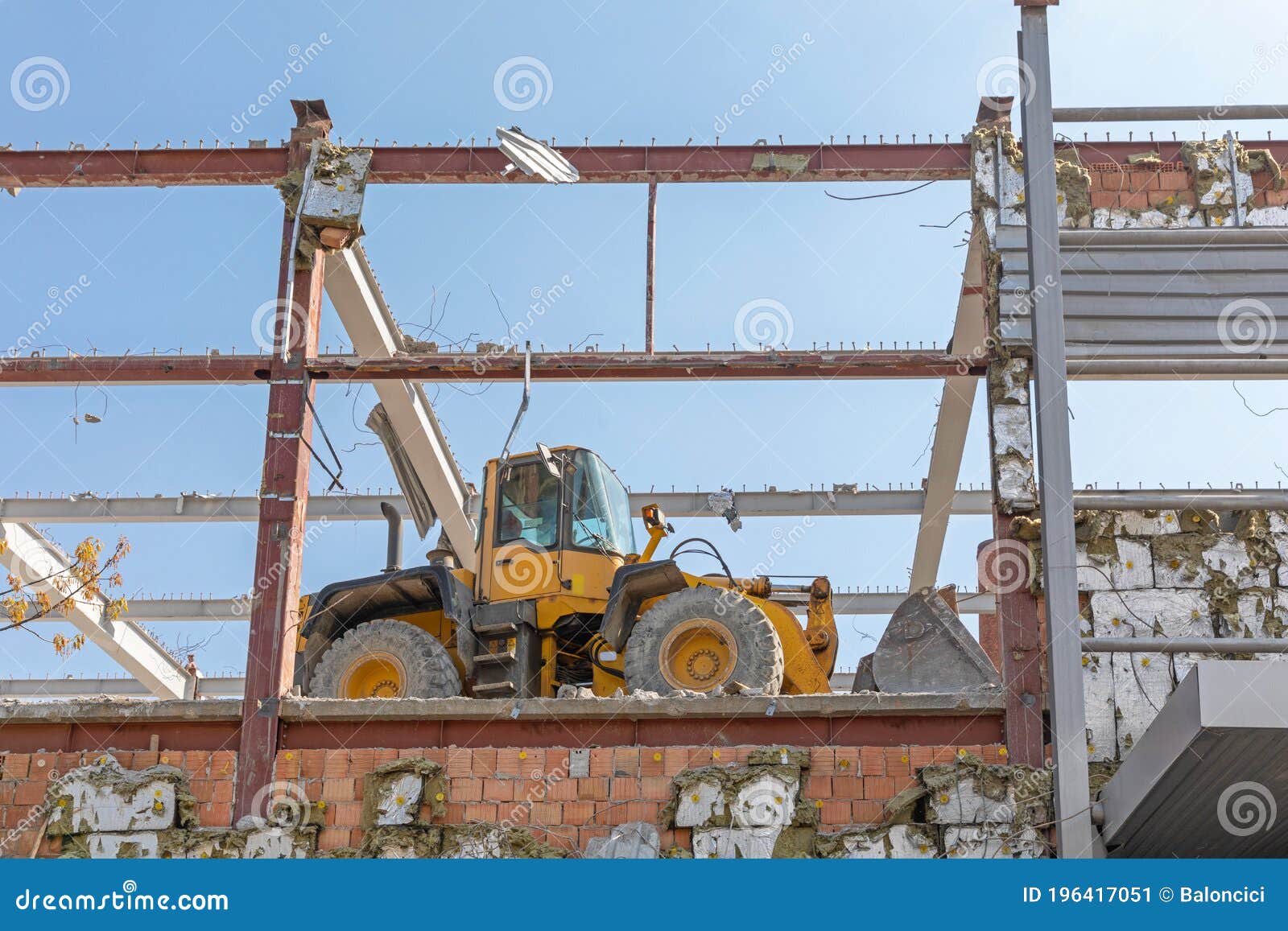 Excavator Demolition stock image. Image of construction - 196417051