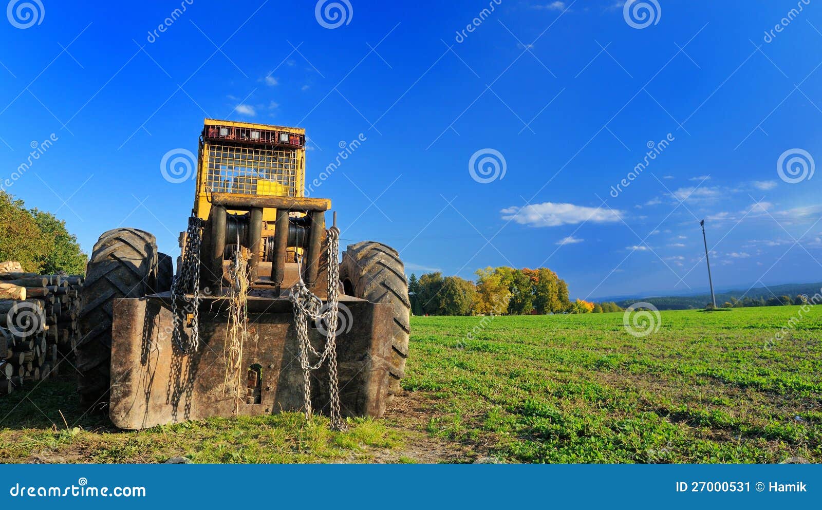 Digger on the field stock image. Image of rural, cultivation - 27000531