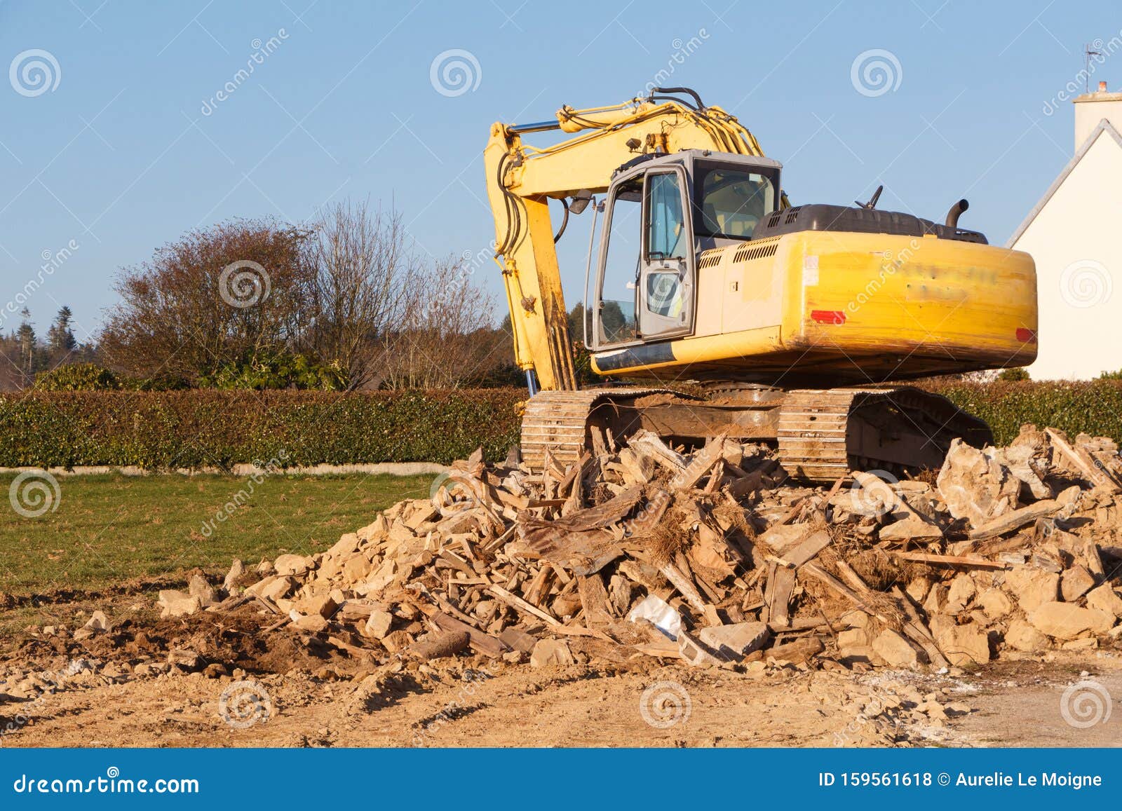 Digger in a field stock photo. Image of heap, shovel - 159561618