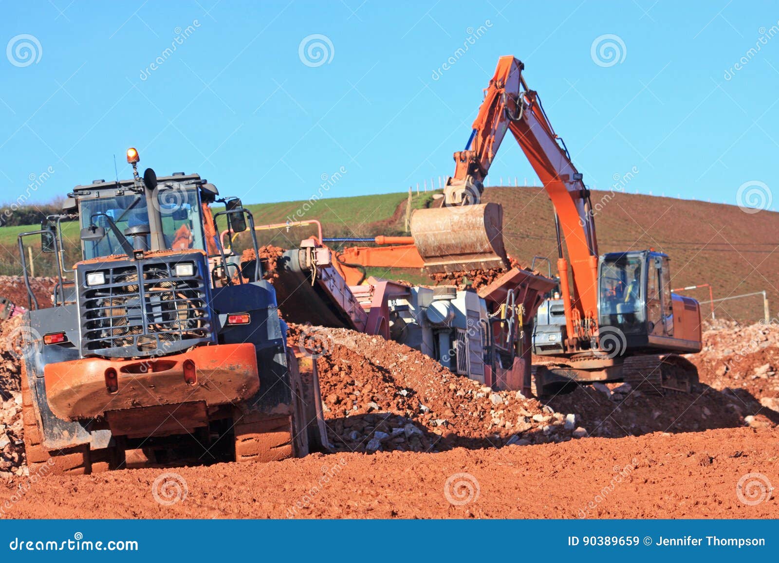 Digger and front loader stock image. Image of shovel - 90389659