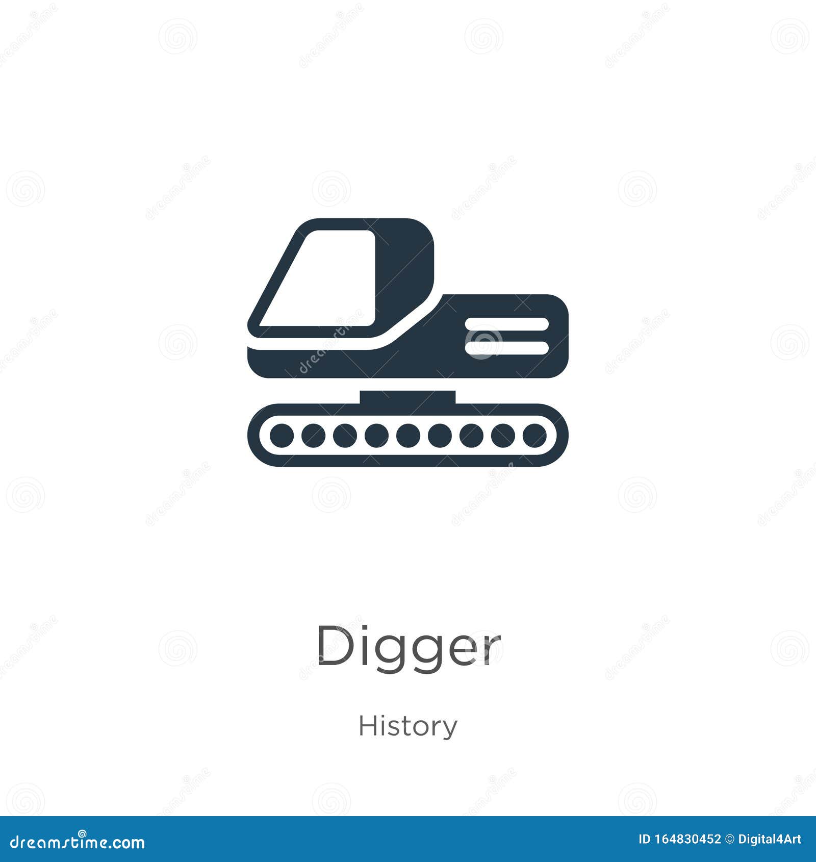 Digger Icon Vector. Trendy Flat Digger Icon from History Collection ...
