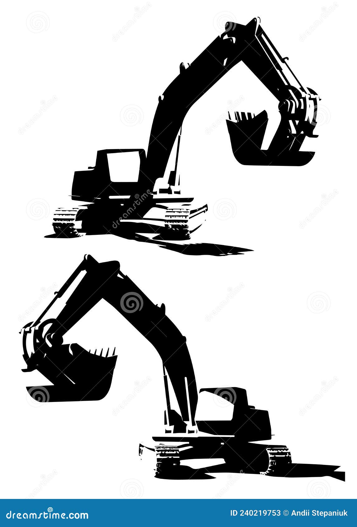 Digger illustration stock vector. Illustration of construction - 240219753