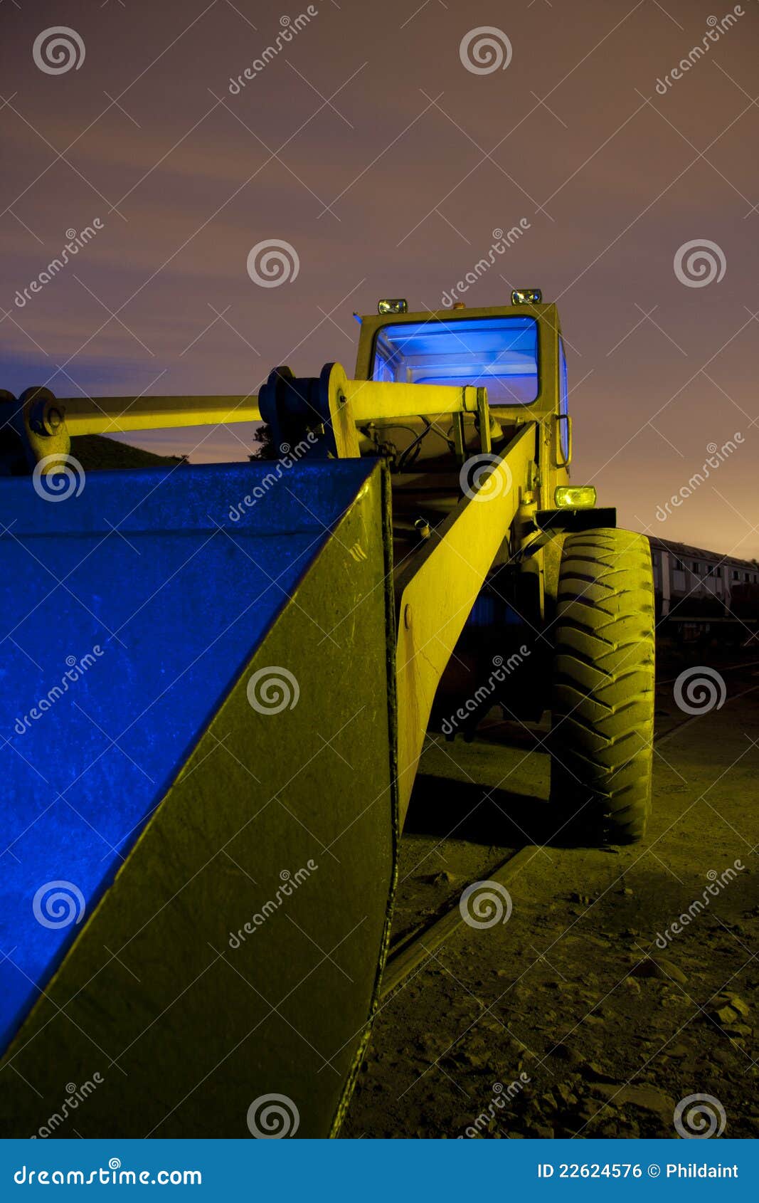 Digger light painted stock photo. Image of exposure, abandoned - 22624576
