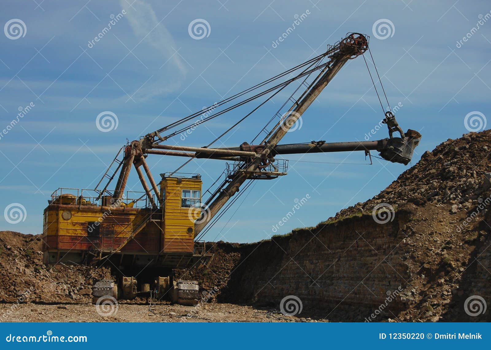 Digger in open pit stock photo. Image of extreme, cast - 12350220