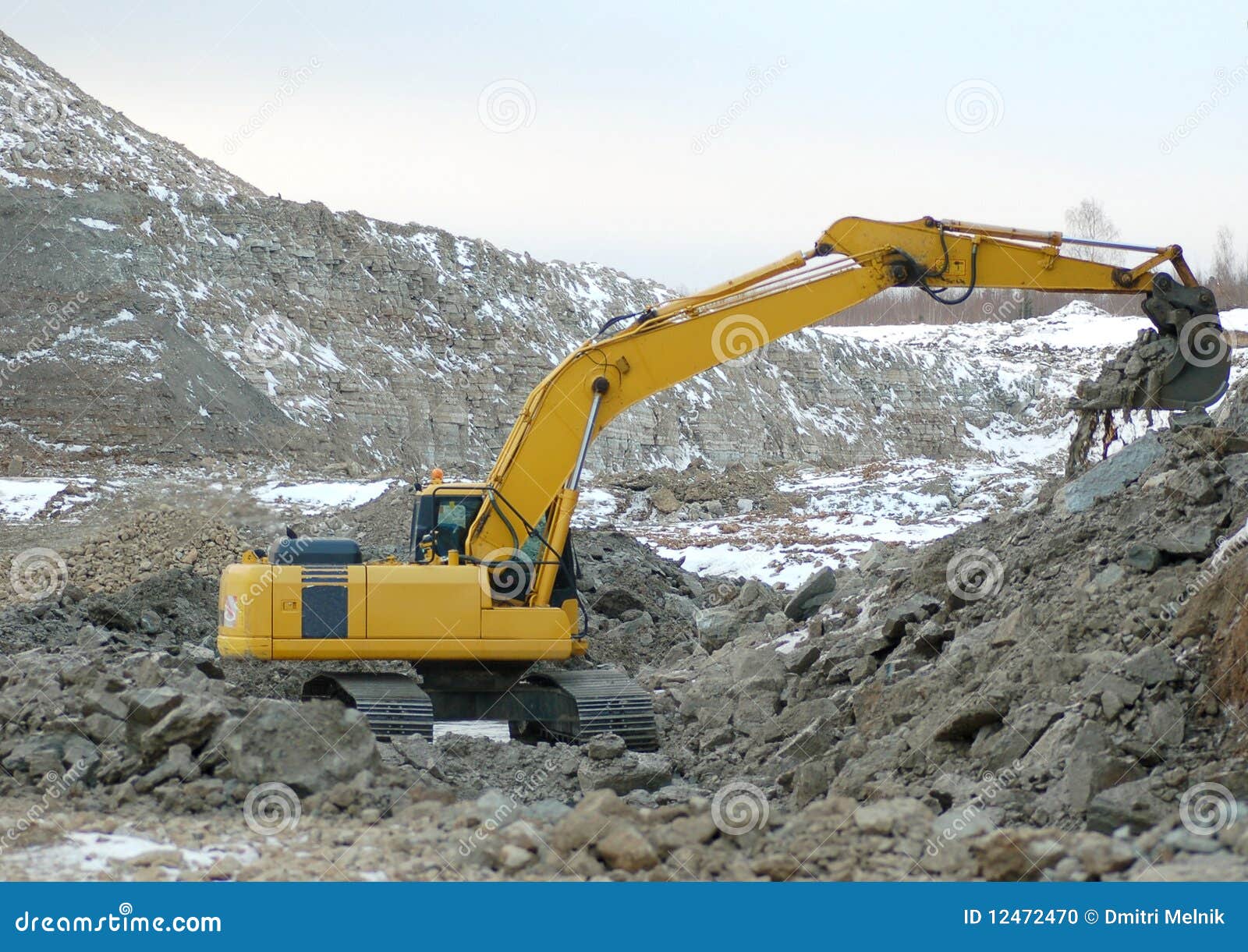 Digger in open pit stock photo. Image of stone, heavy - 12472470