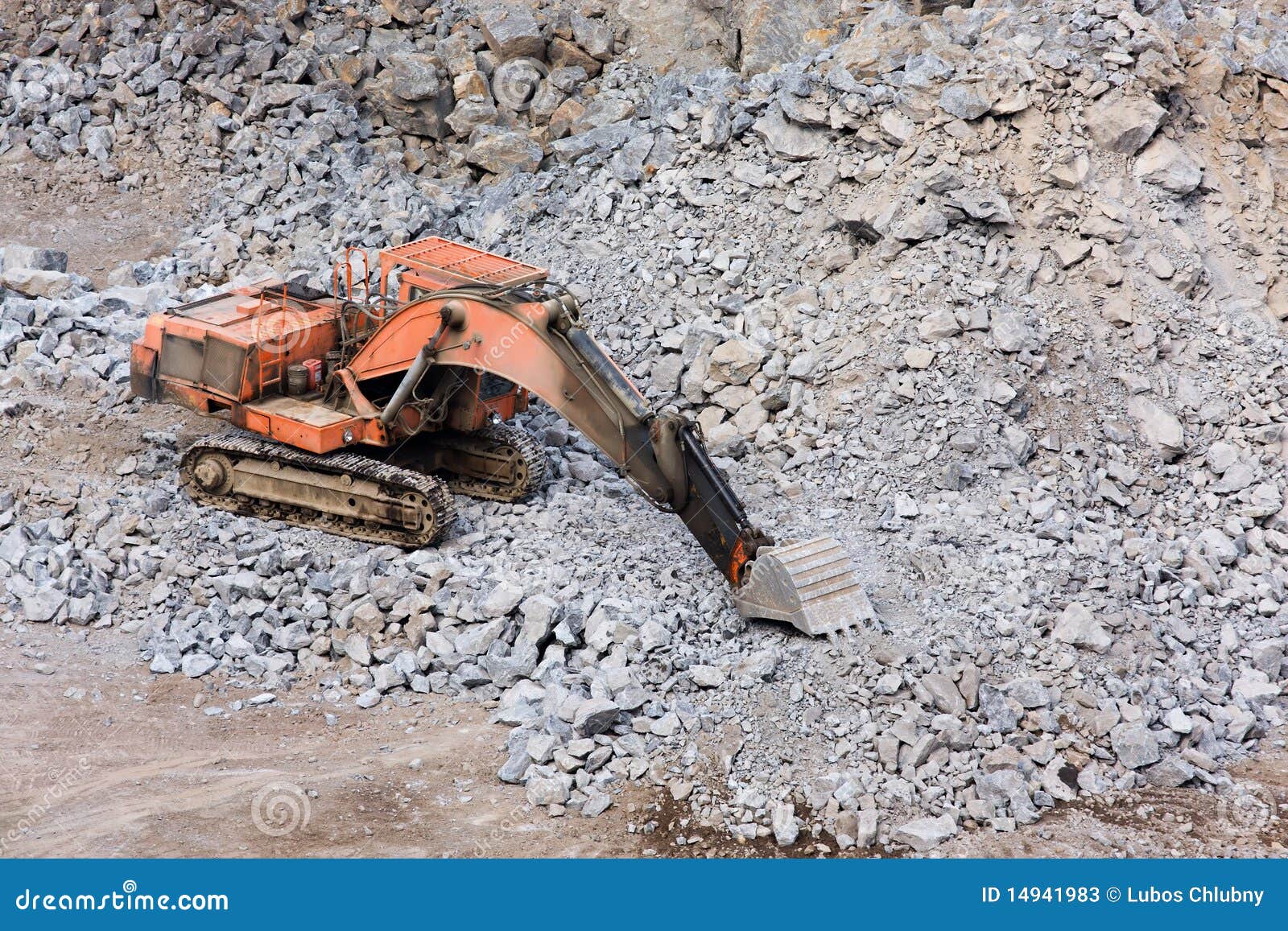 Digger in a quarry stock image. Image of power, rock - 14941983