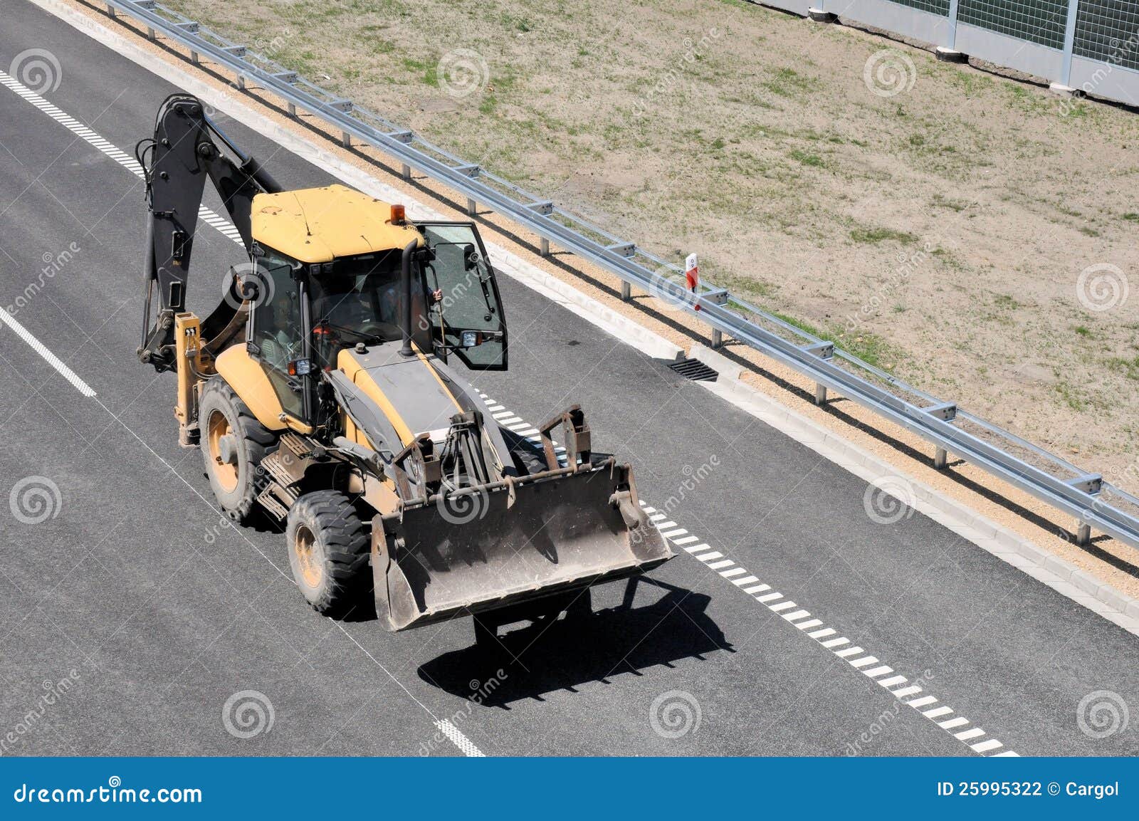 Digger on the road stock photo. Image of excavator, transportation ...
