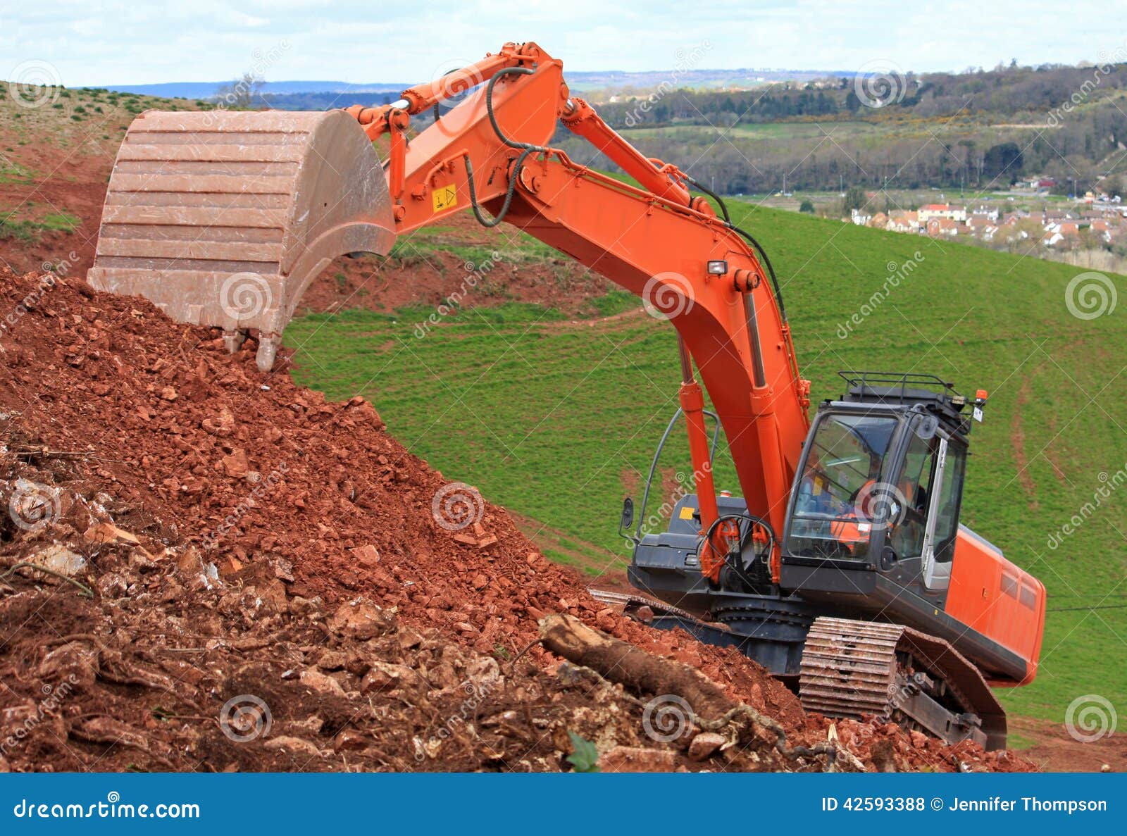 Digger stock photo. Image of roadworks, tracks, stone - 42593388