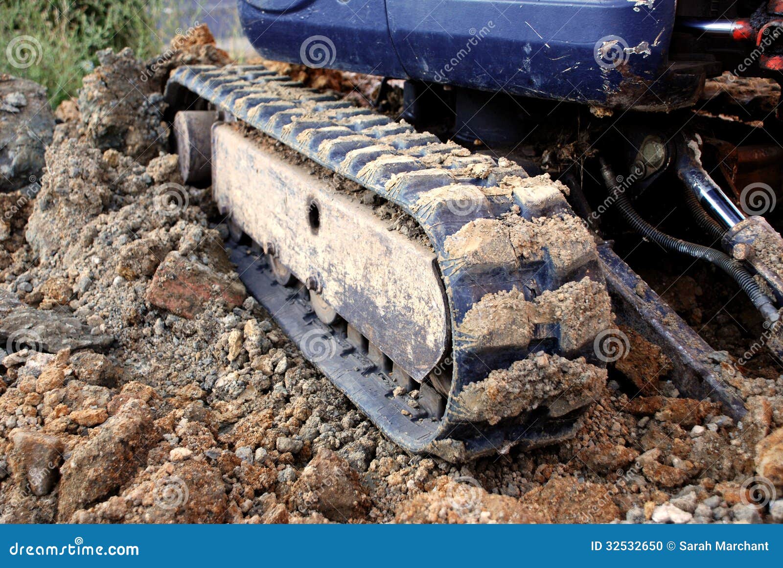 Digger S Tracks on Rubble, Soil and Brick Stock Photo - Image of digger ...