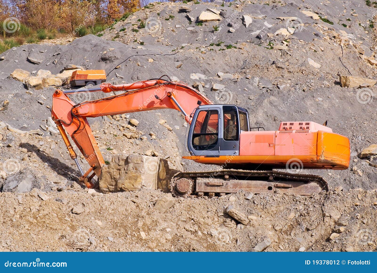 Red Digger In Stone-pit Stock Photography | CartoonDealer.com #78779996